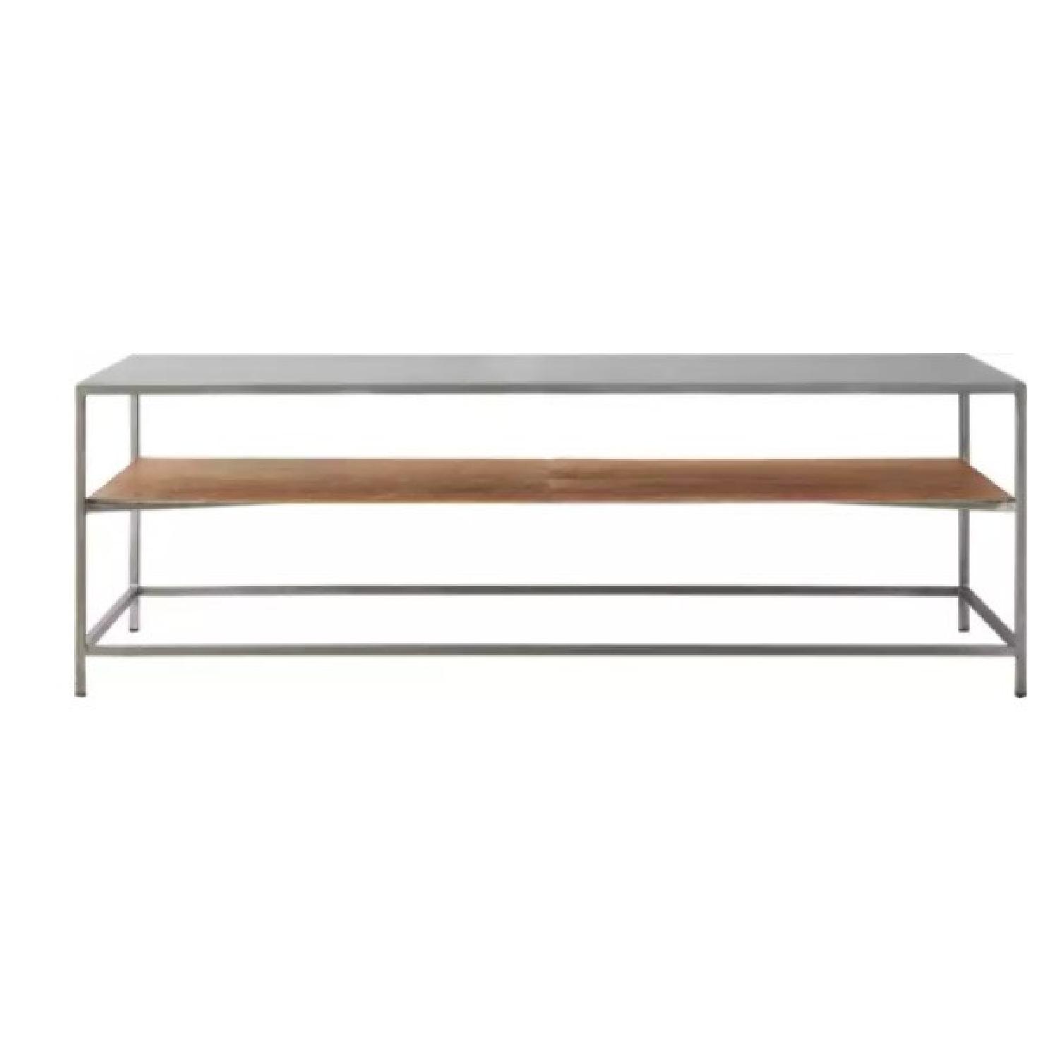 CB2 Leather Mill Coffee Table - AptDeco