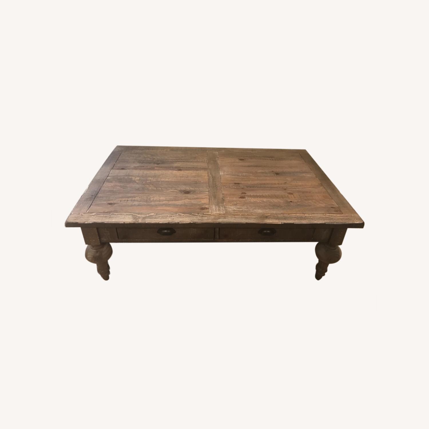 Wayfair Clintwood Rustic Hand Distressed Coffee Table - AptDeco