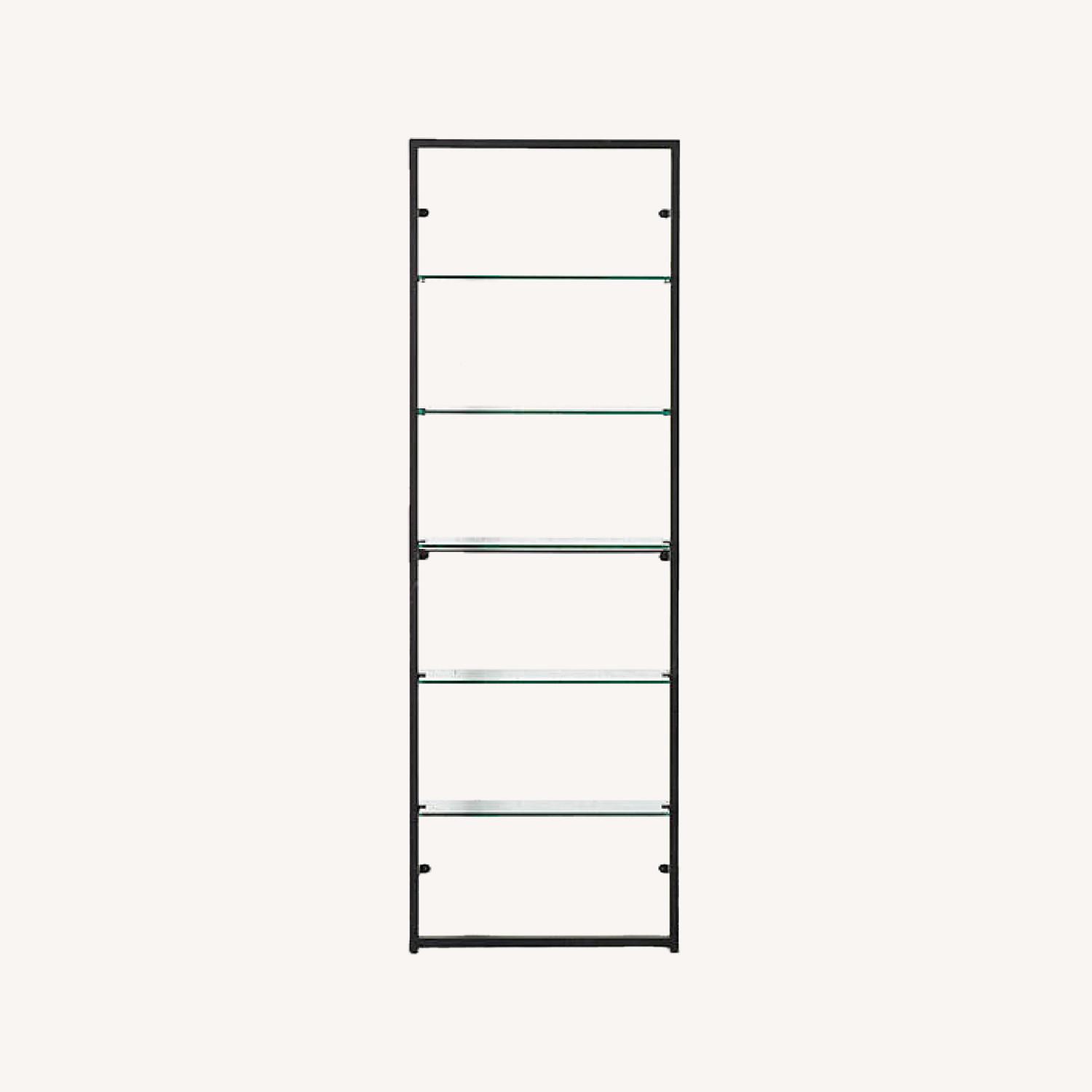 CB2 Black Metal and Glass Book Shelf - AptDeco