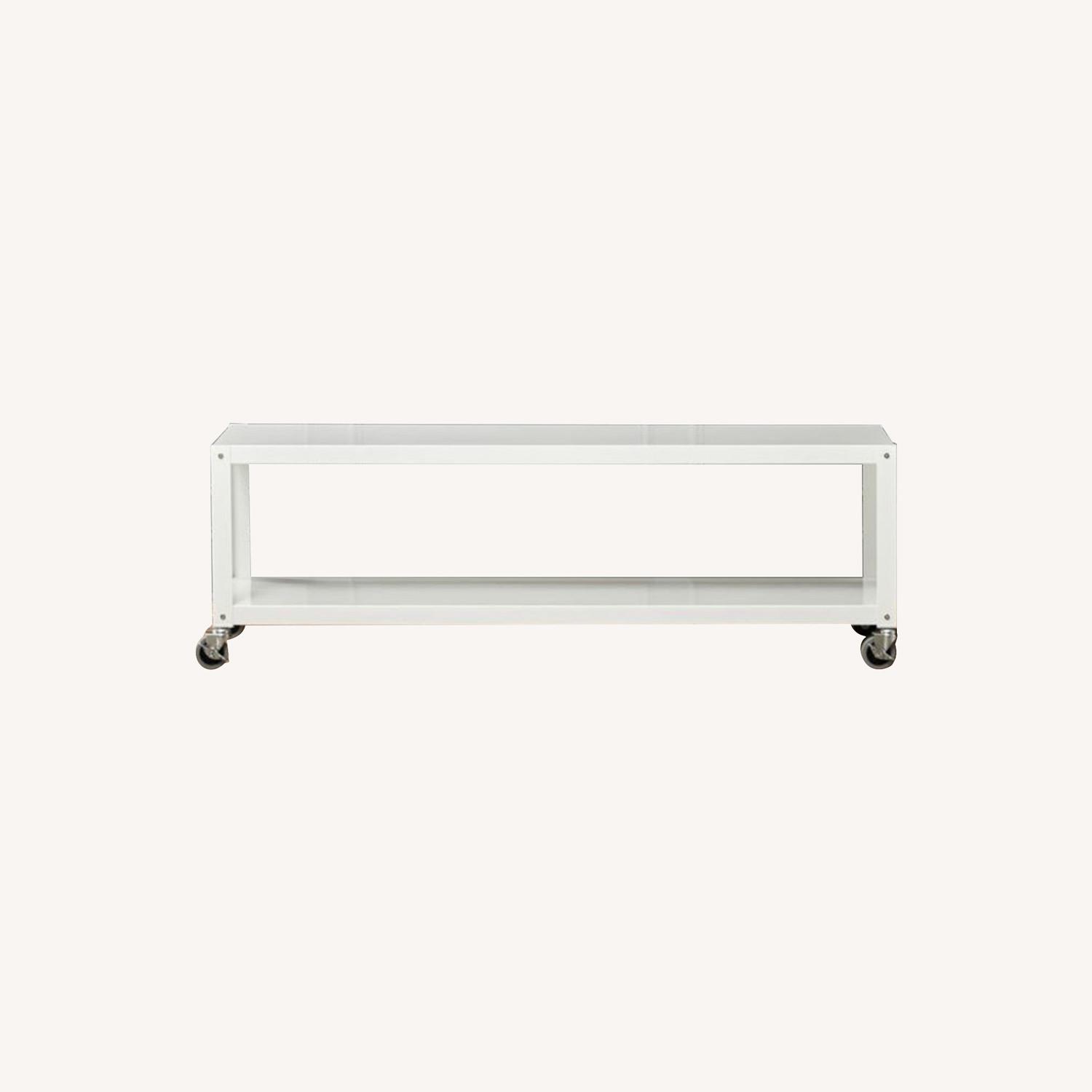 Cb2 White Rolling Console - AptDeco