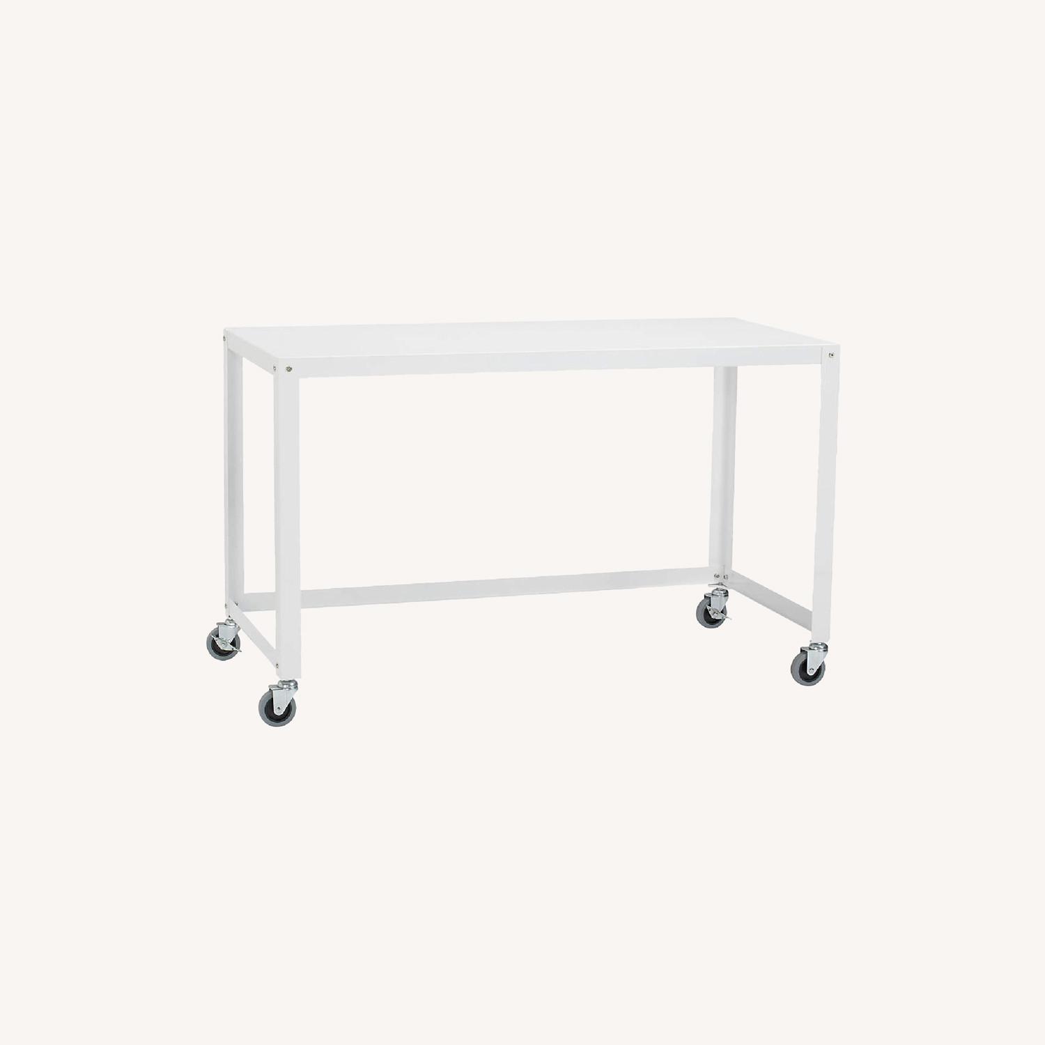 CB2 GO-CART White Rolling Desk - AptDeco