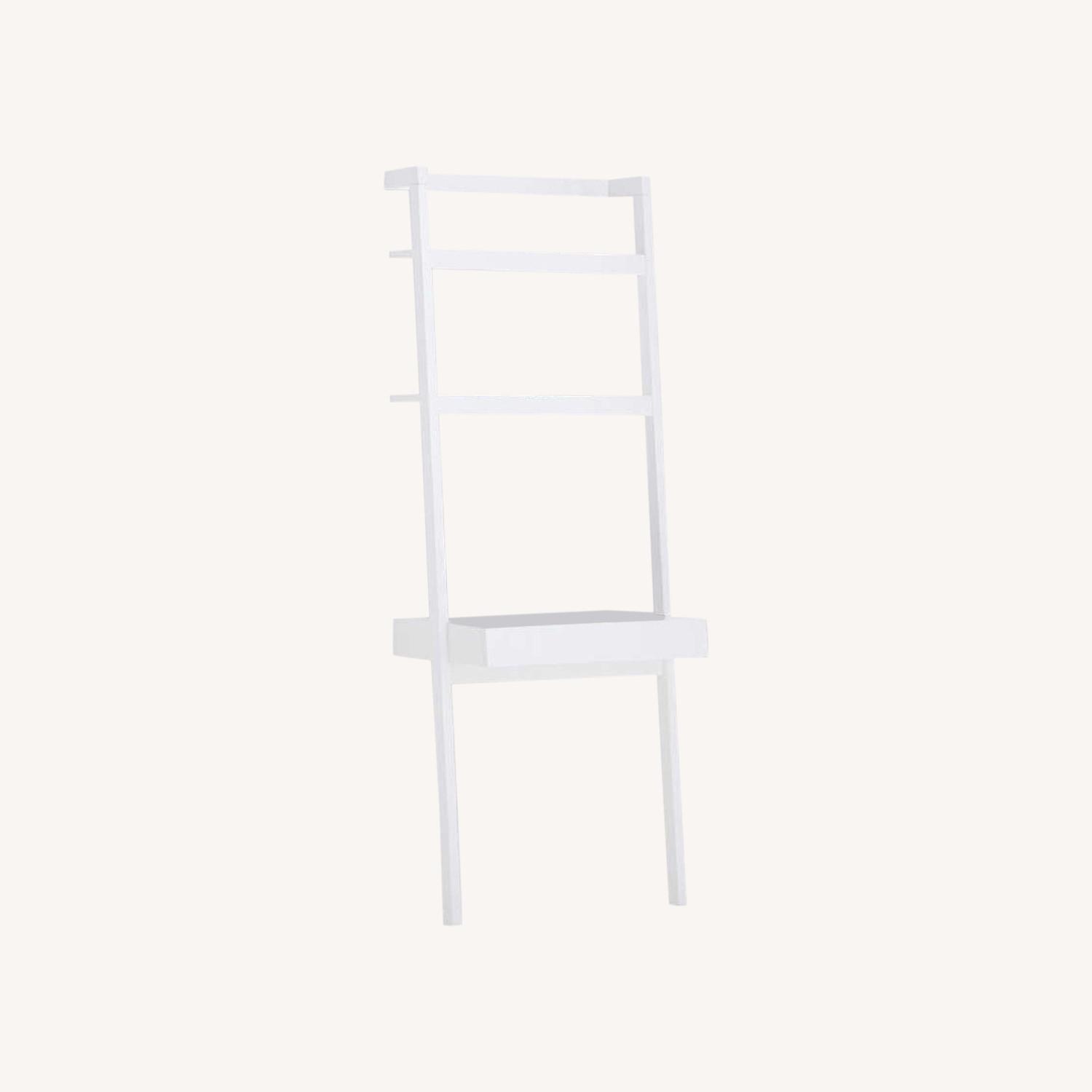 Crate & Barrel Sawyer White Leaning Desk - AptDeco