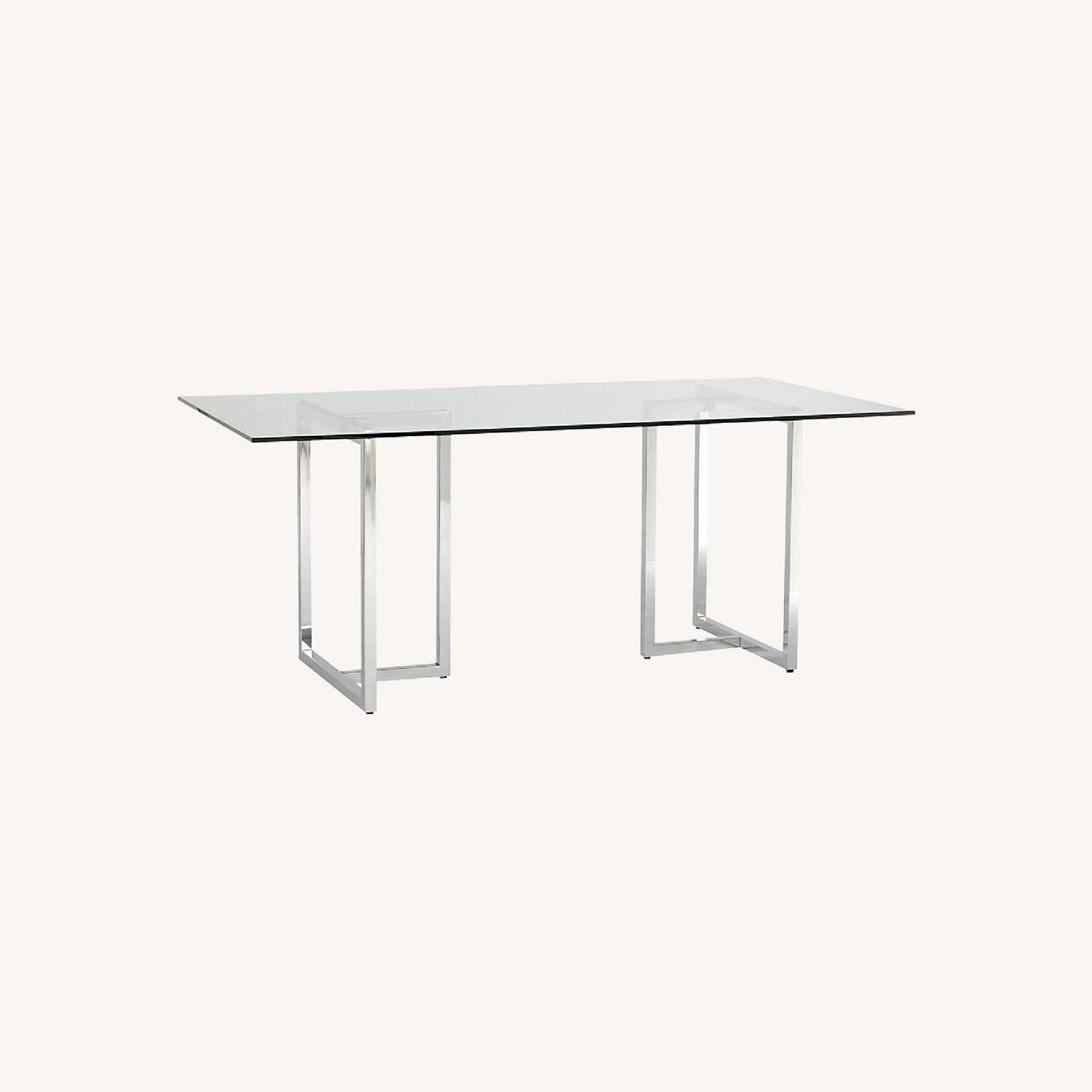 CB2 Silverado Glass Table 60 - AptDeco