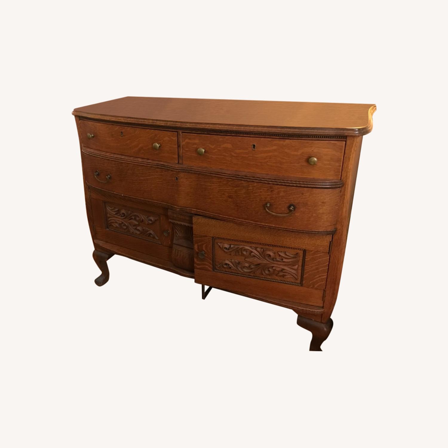 Antique Sideboard Golden Oak - AptDeco
