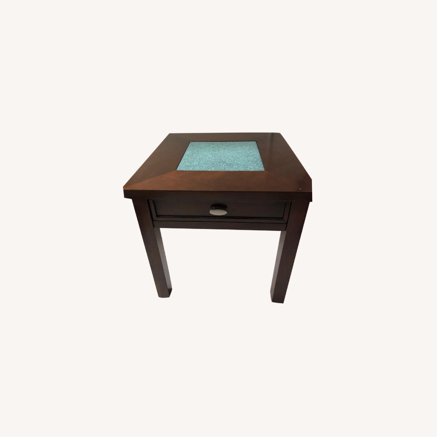 Dark Brown Wooden Side Table - AptDeco