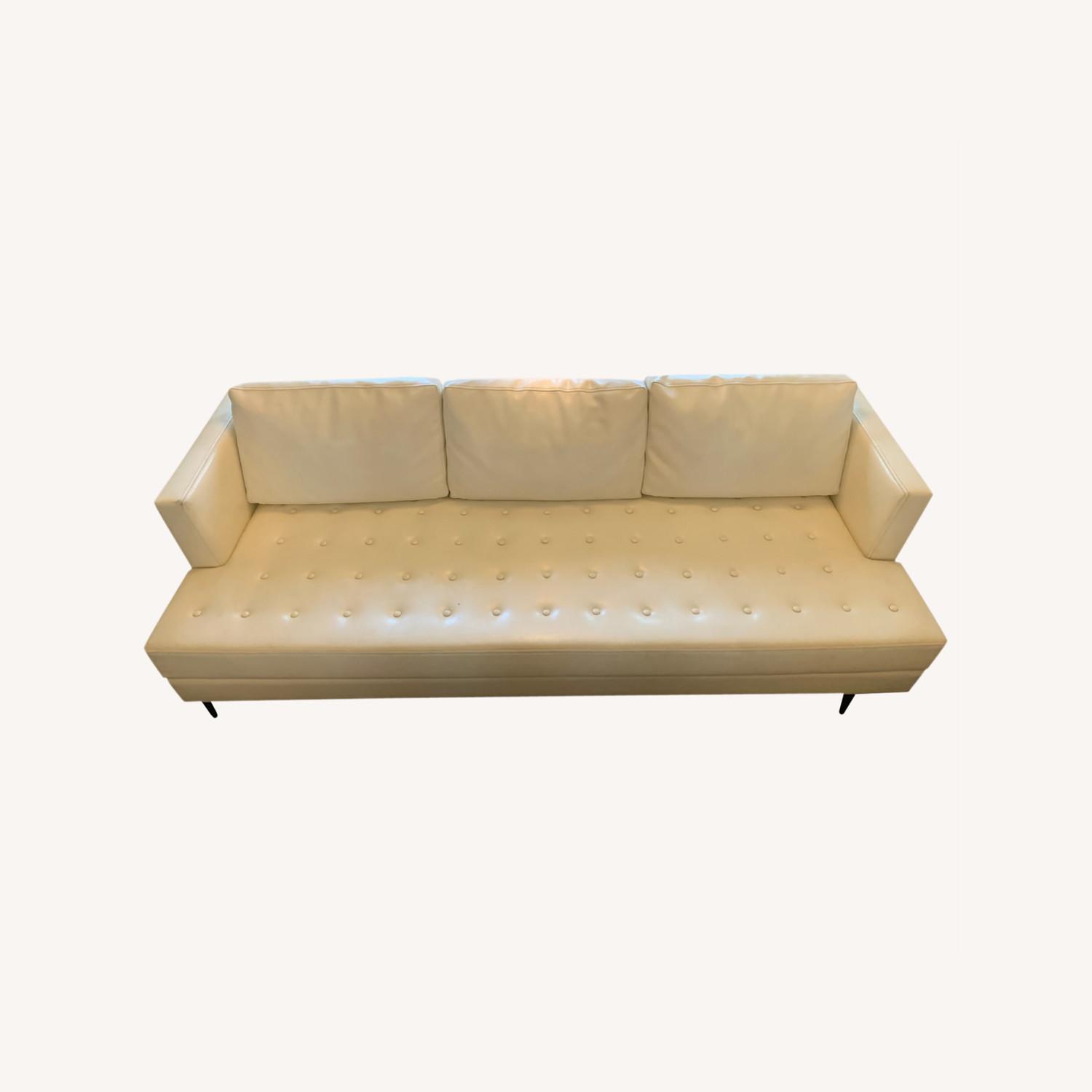 White 7' Mid-Century Modern Sofa - AptDeco