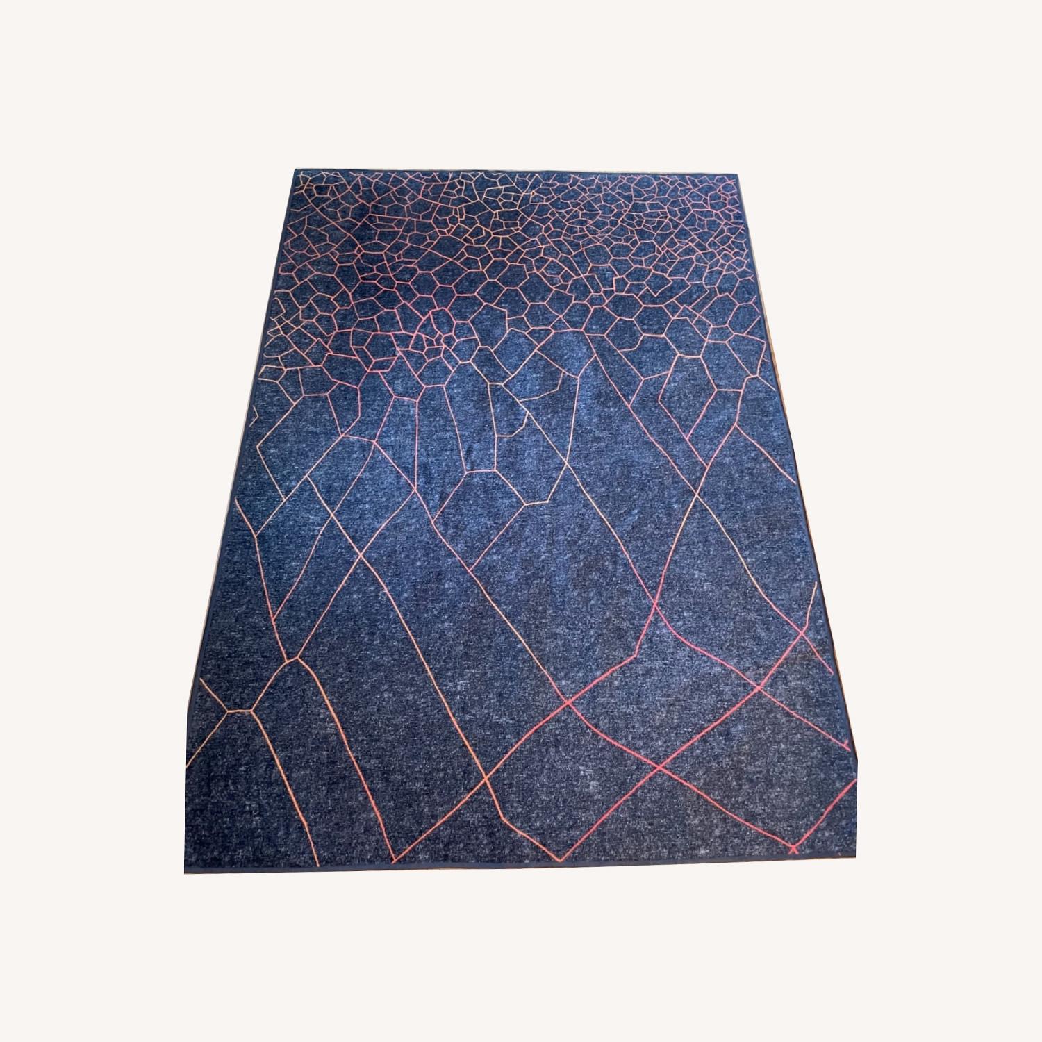 Ruggable 6x9 Orange Diamond, Dark Grey Area Rug - AptDeco