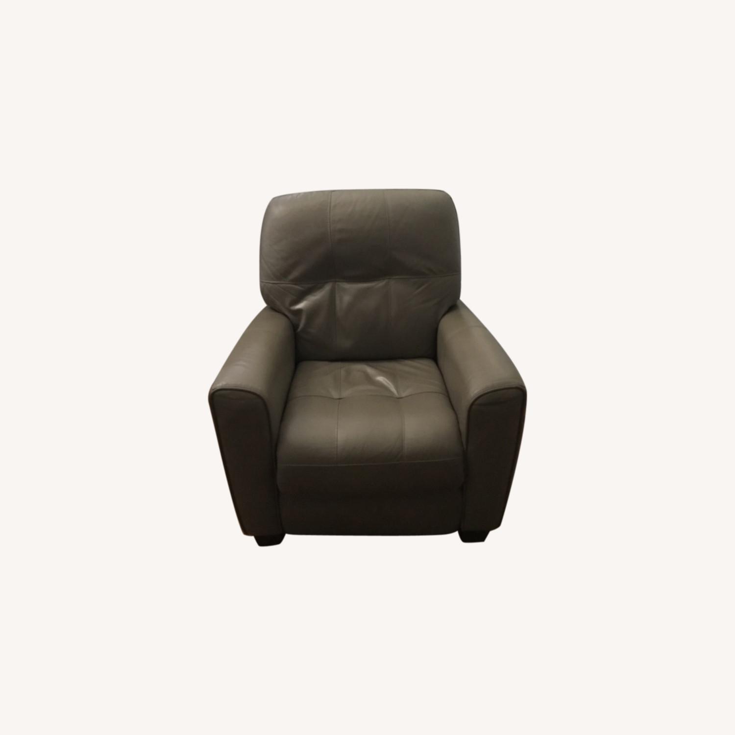 Macy's Leather Recliner Griege Color - AptDeco
