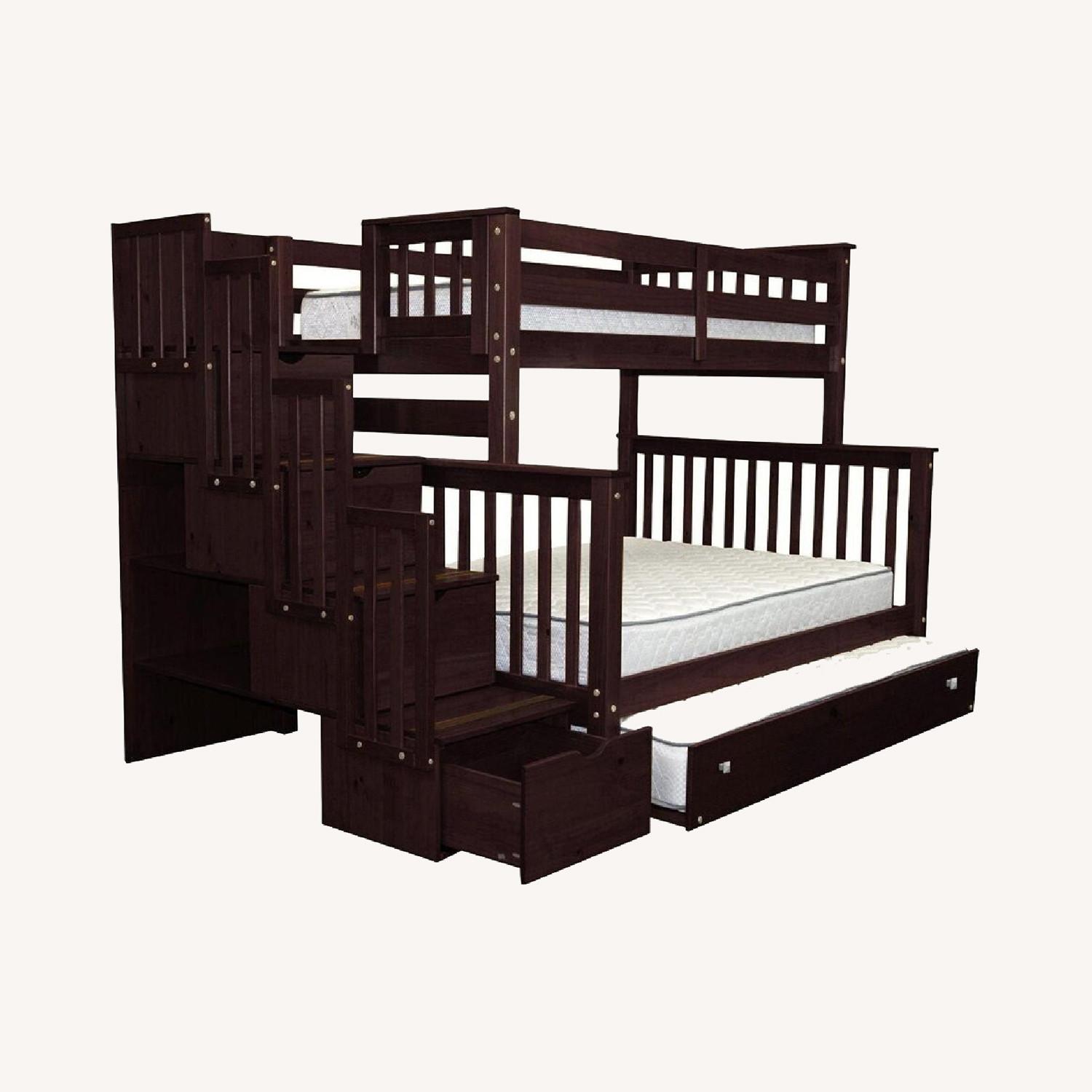 Wayfair Solid Wood Bunk Bed with Trundle, Storage - AptDeco