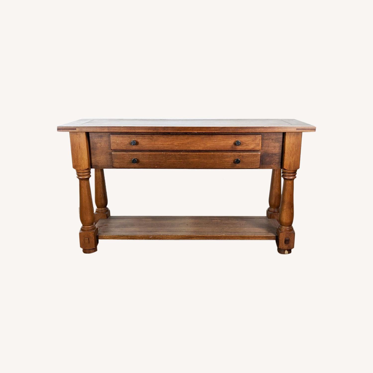 Pottery Barn Wooden Console Table - AptDeco