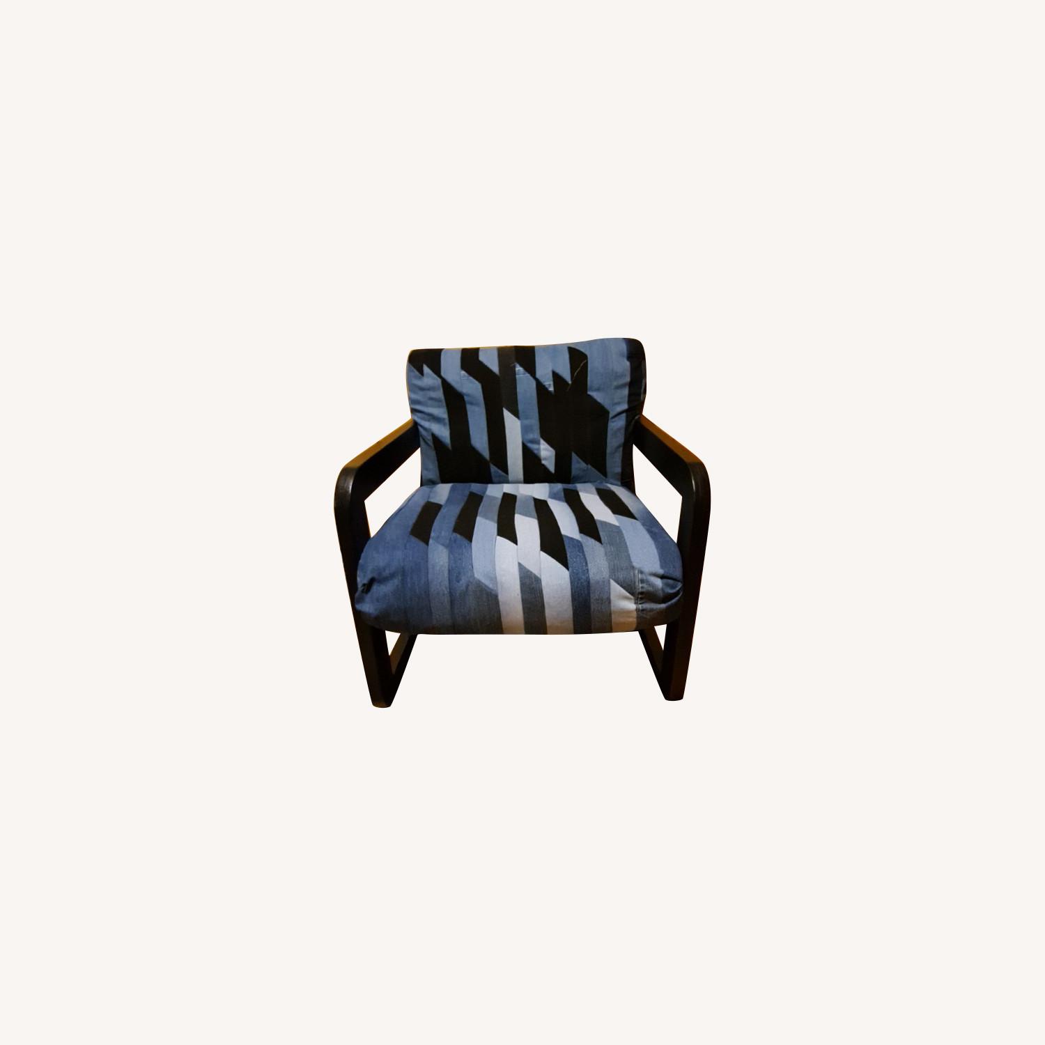 MCM Custom Upholstered Denim Arm Chair - AptDeco