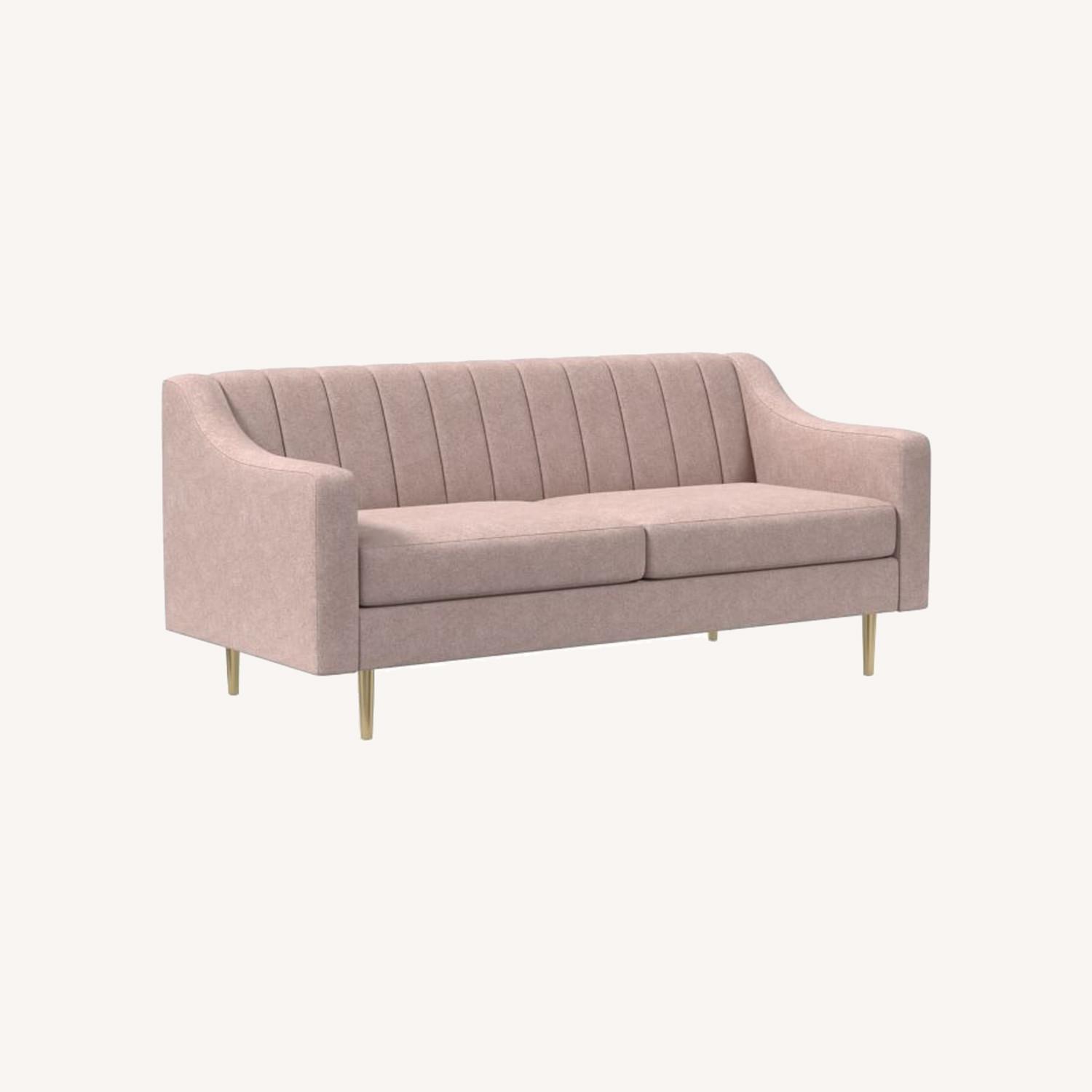 West Elm Olive Channel Back Swoop Arm Sofa - AptDeco