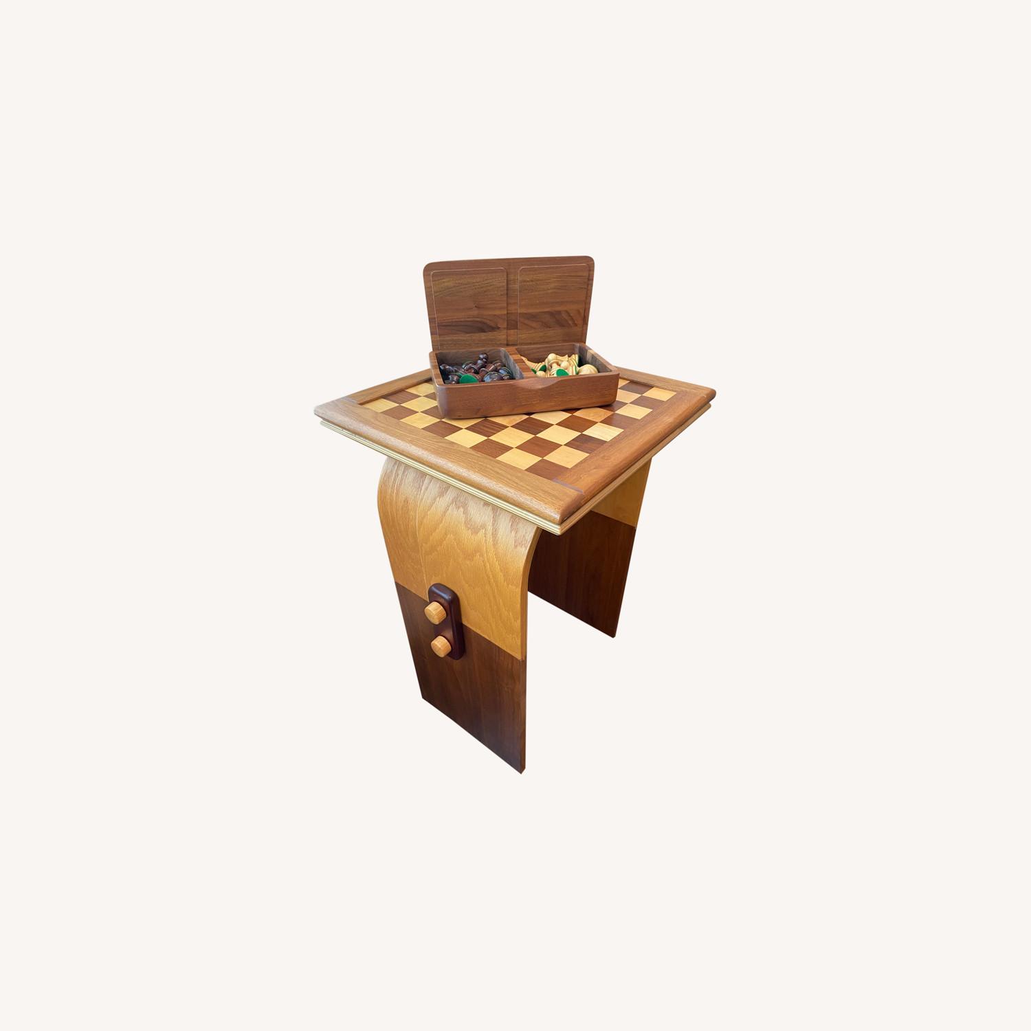David Levy Handcrafted Chess Table - AptDeco