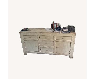 Pottery Barn White Credenza - AptDeco