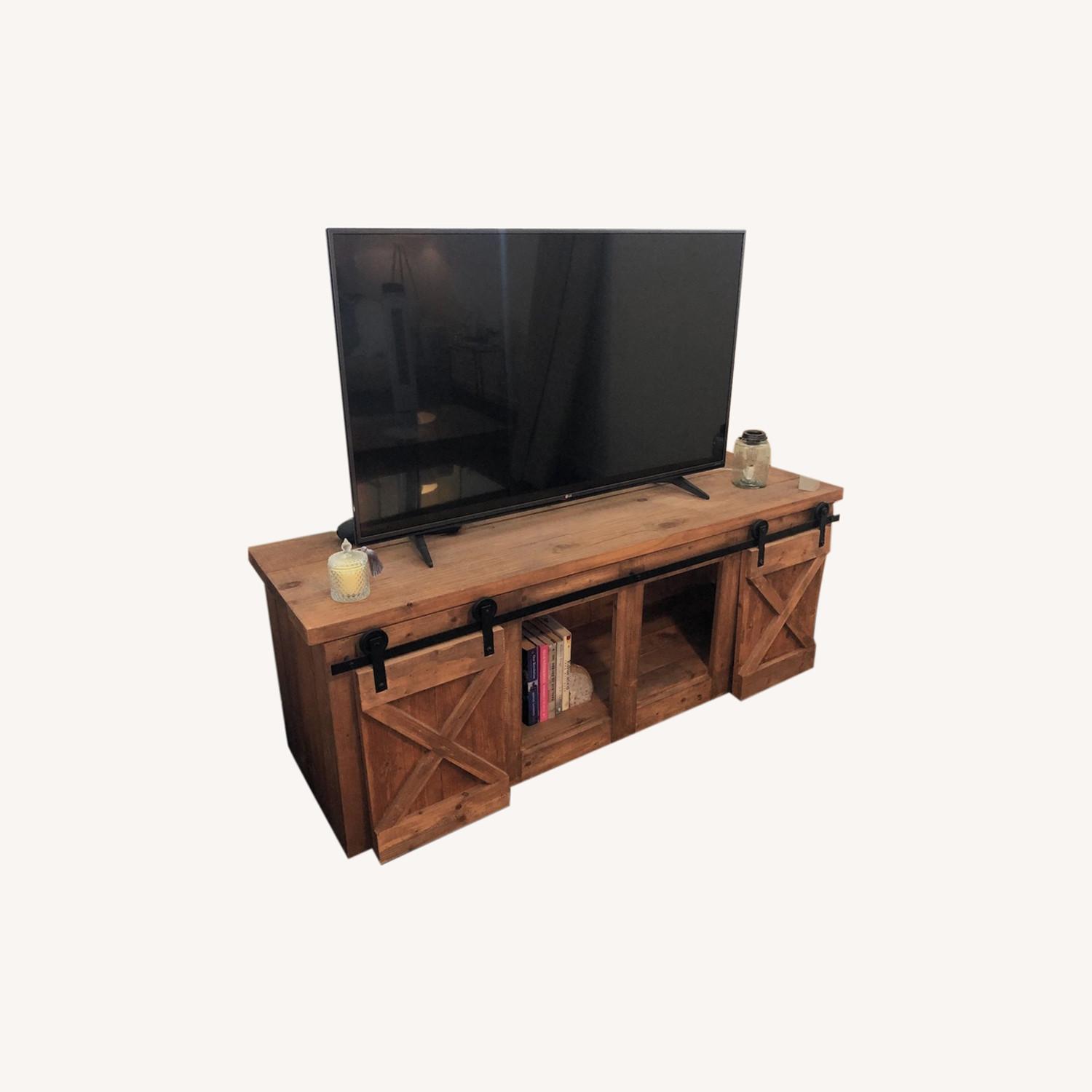 Handmade Rustic Wood TV Stand - AptDeco