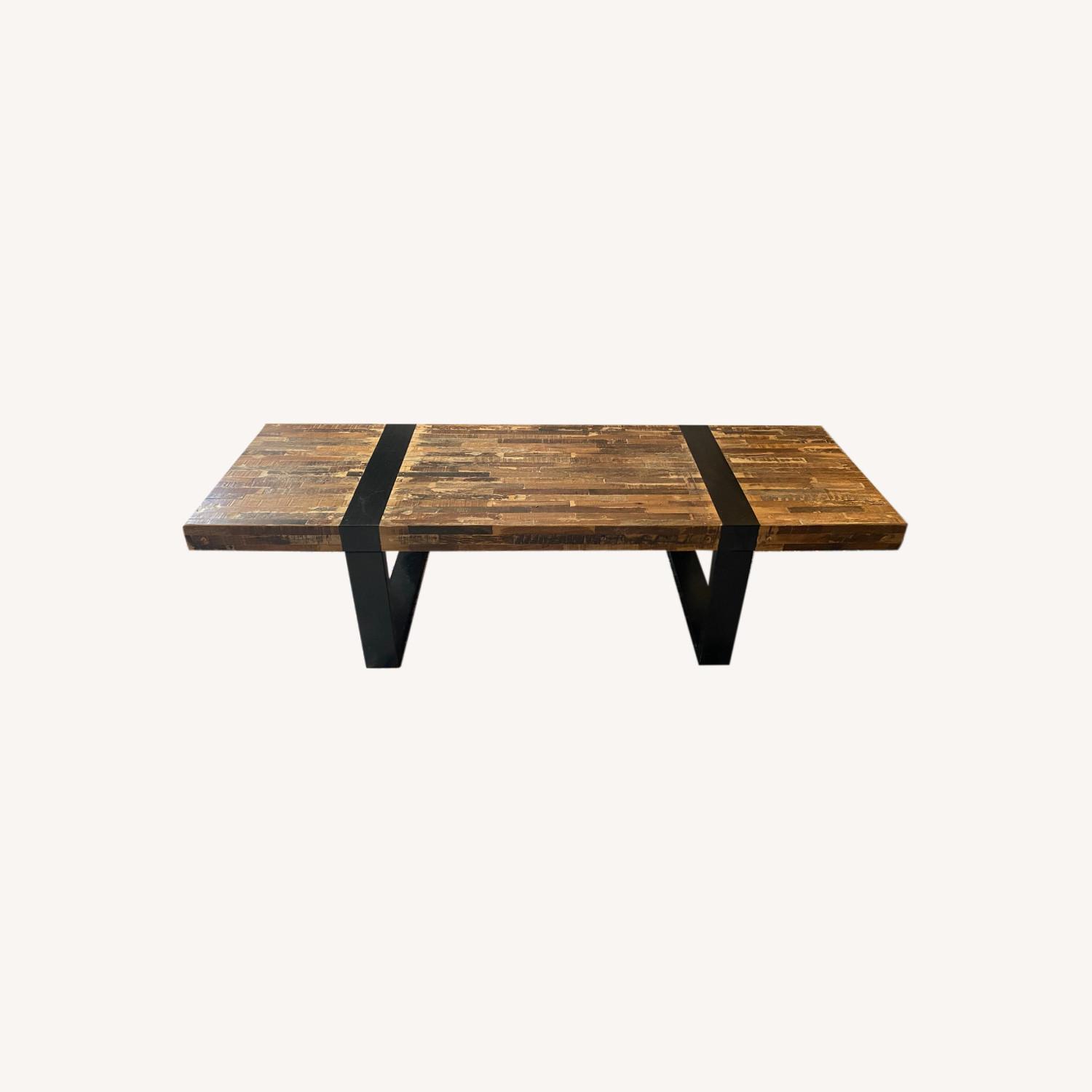 Crate Barrel Natural Wood Rustic Coffee Table AptDeco