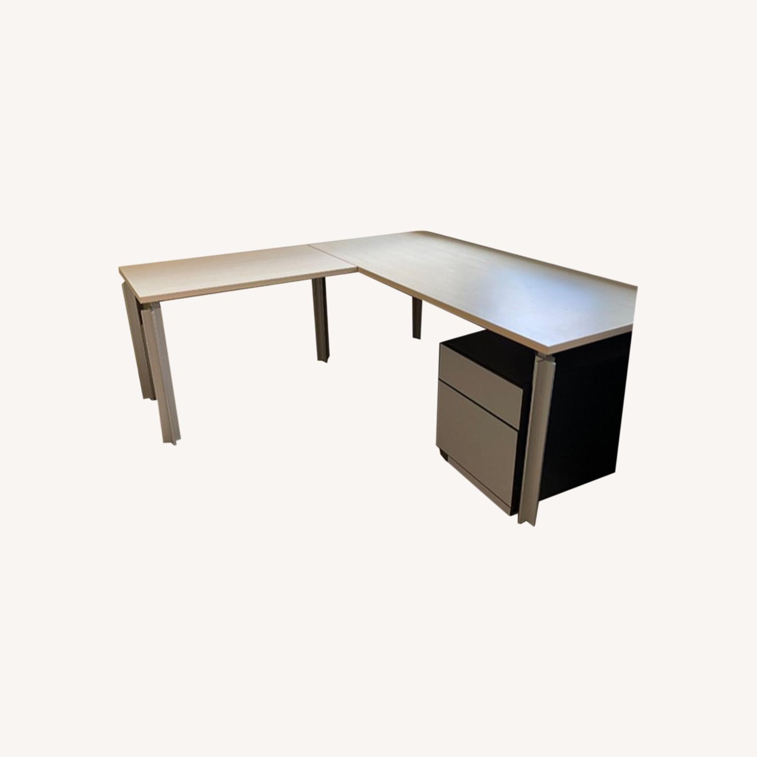 Bulo Designer Contemporary Desk with Steel Legs - AptDeco