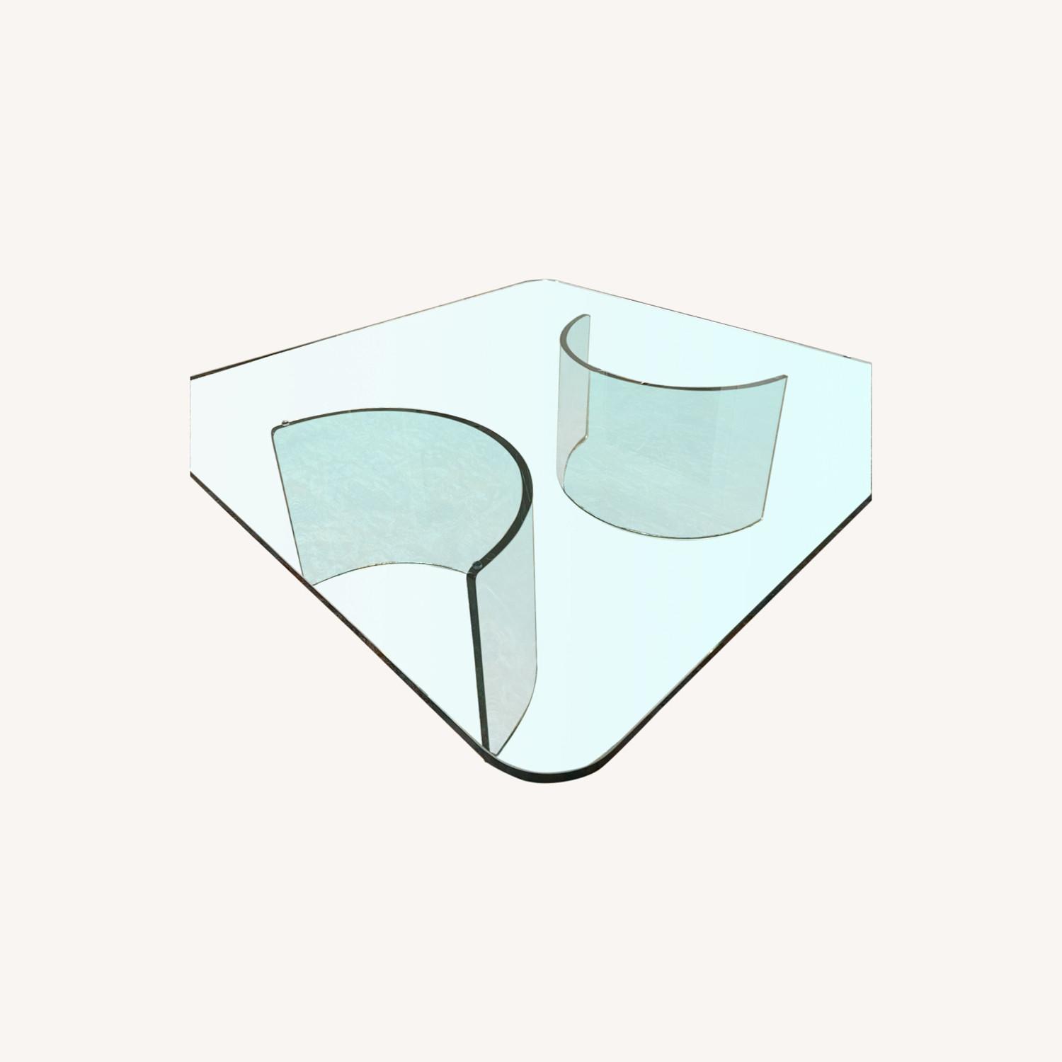 All Glass Rounded Square Coffee Table - AptDeco