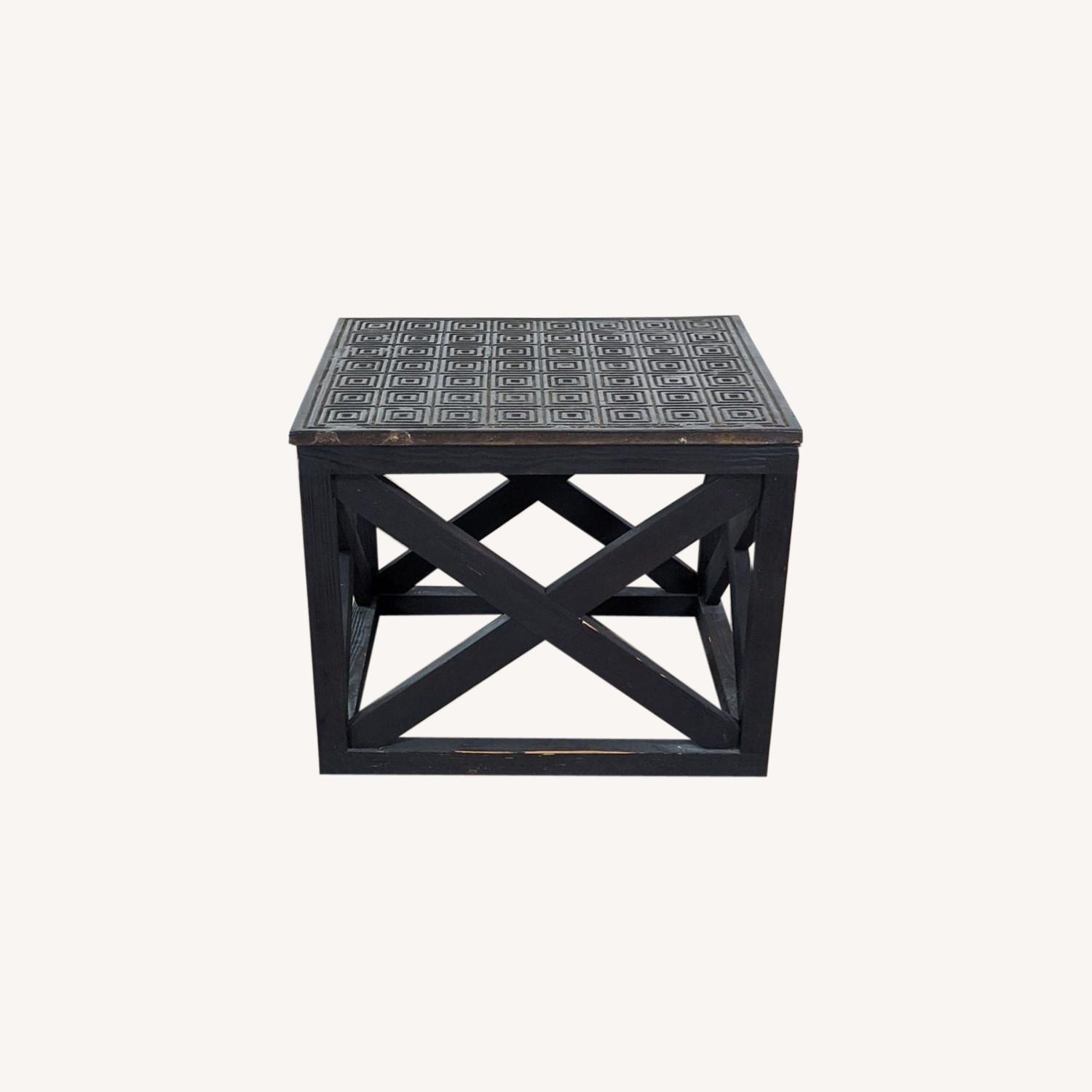 Wrought Iron Top Table - AptDeco