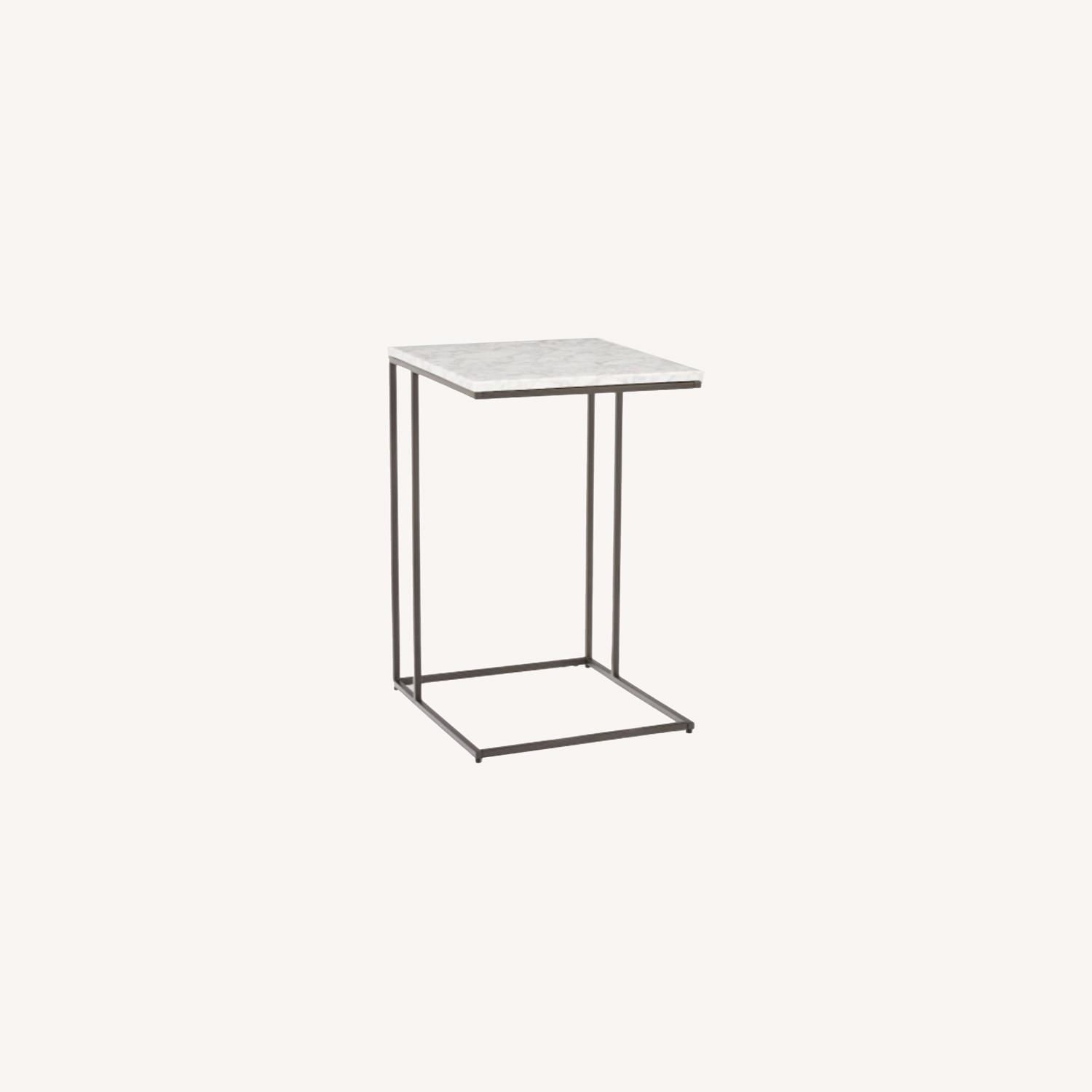 West Elm Streamline C-Side Table Marble Top - AptDeco