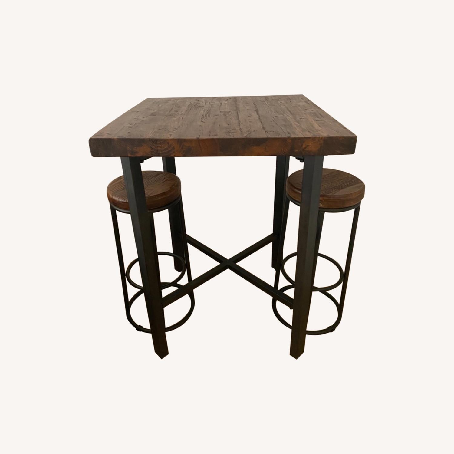 Pottery Barn High Table and Stools - AptDeco