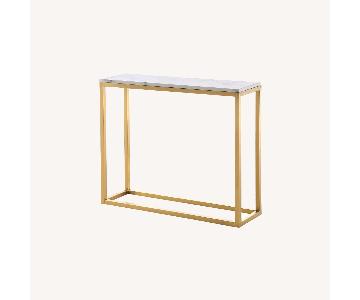 Marble and Gold Console Table - AptDeco