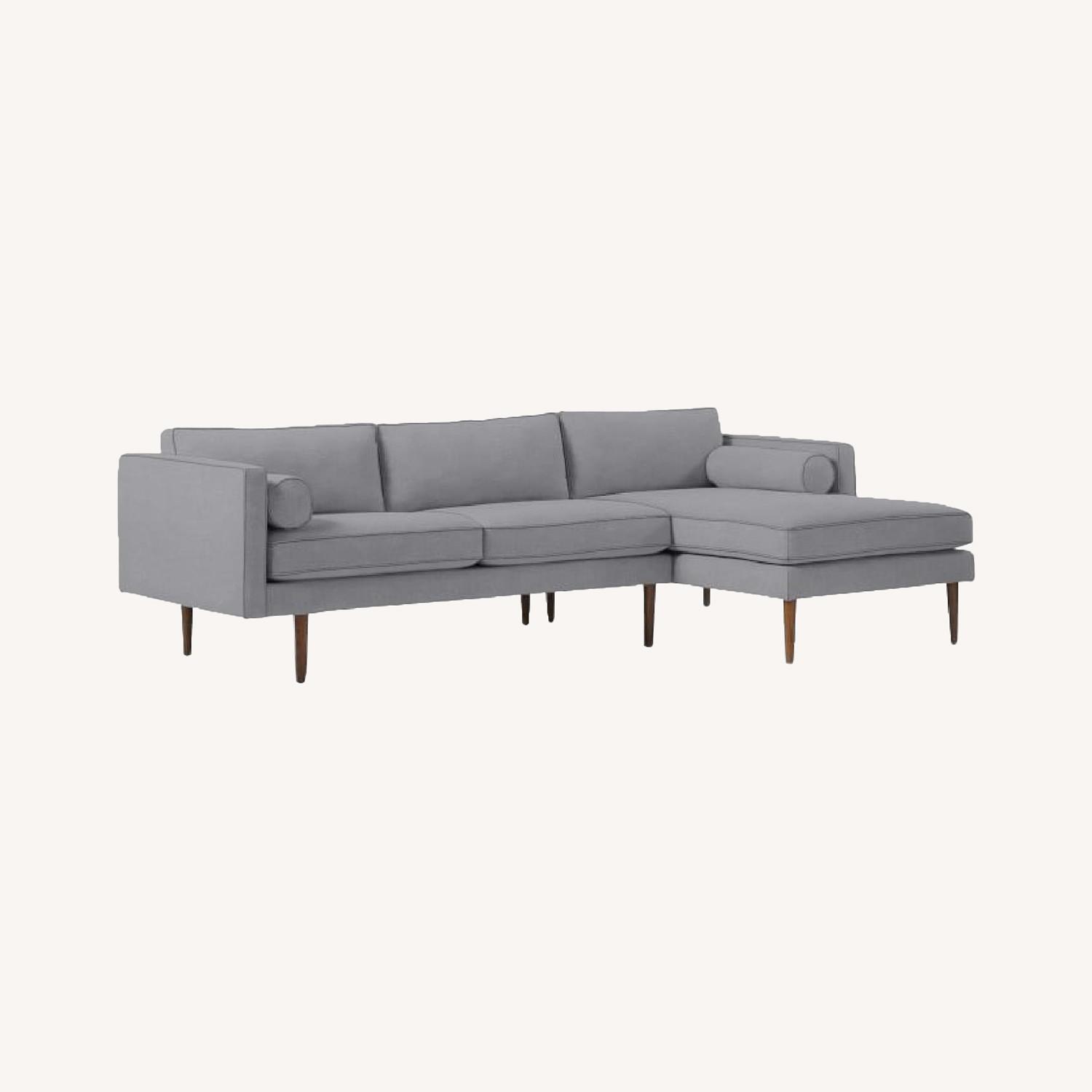West Elm Monroe Mid-Century 2-Piece Chaise Sectional - AptDeco
