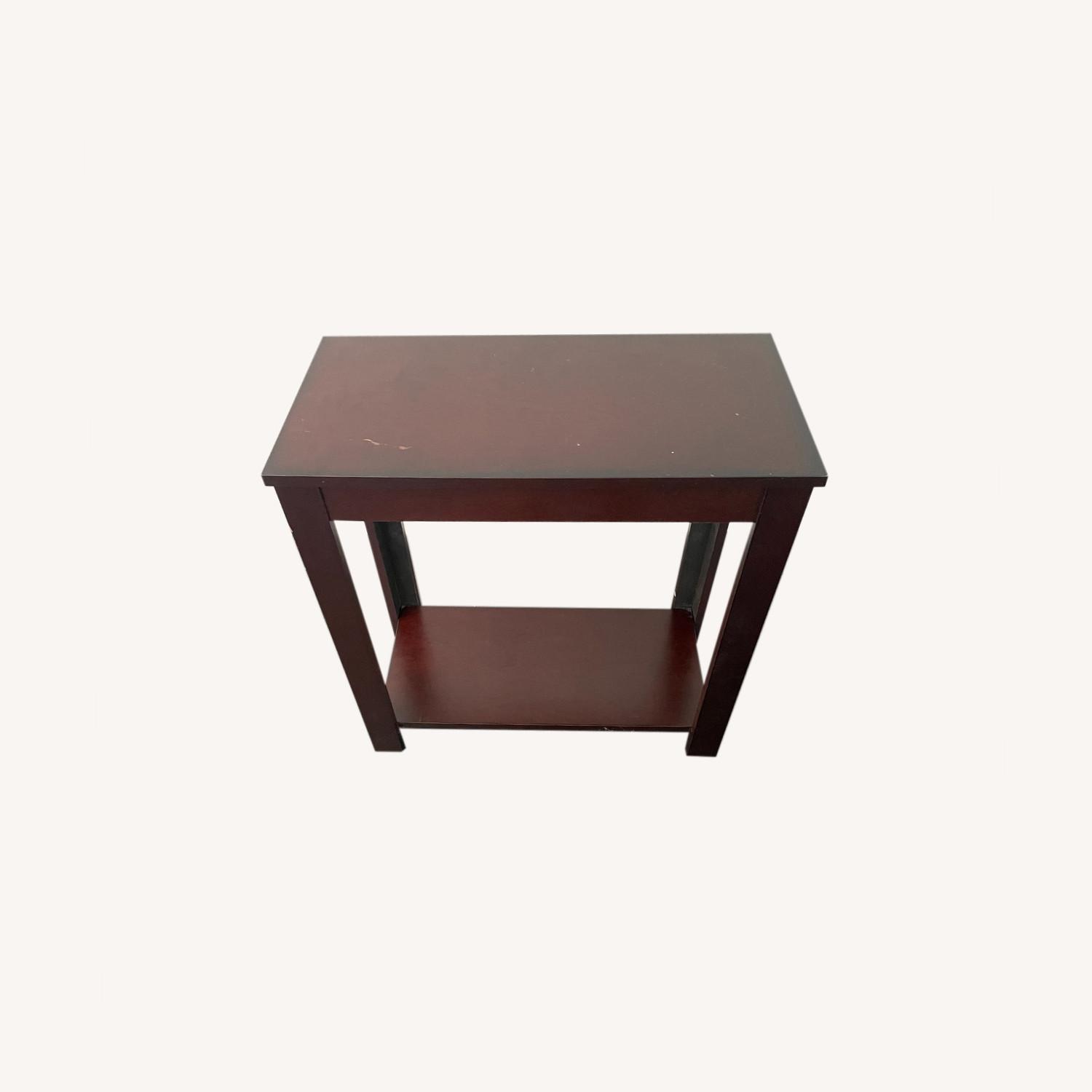 Dark Brown Wood Side Table - AptDeco