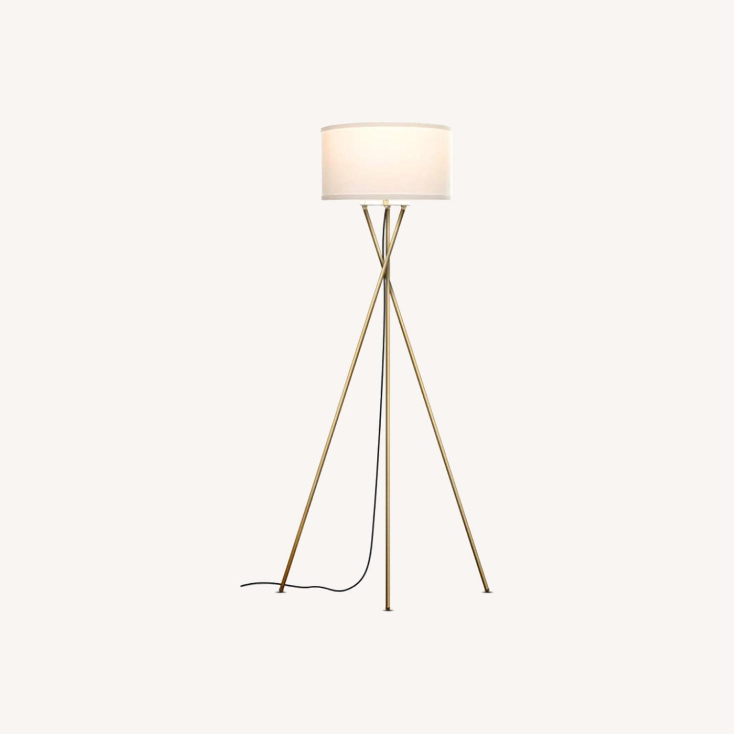 Modern Gold Tripod Floor Lamp - AptDeco