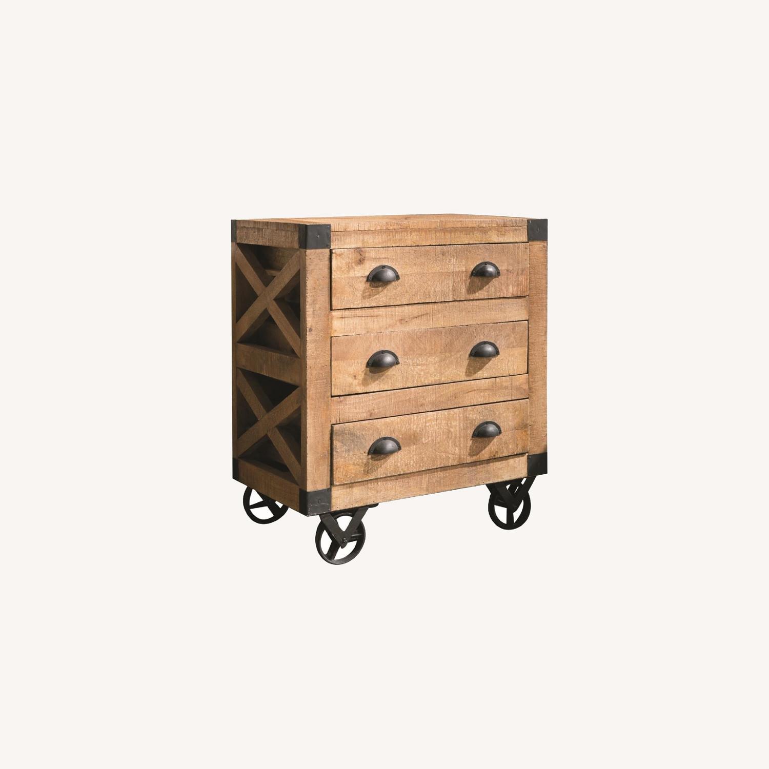 Industrial Solid Wood 3-Drawer Cabinet - AptDeco