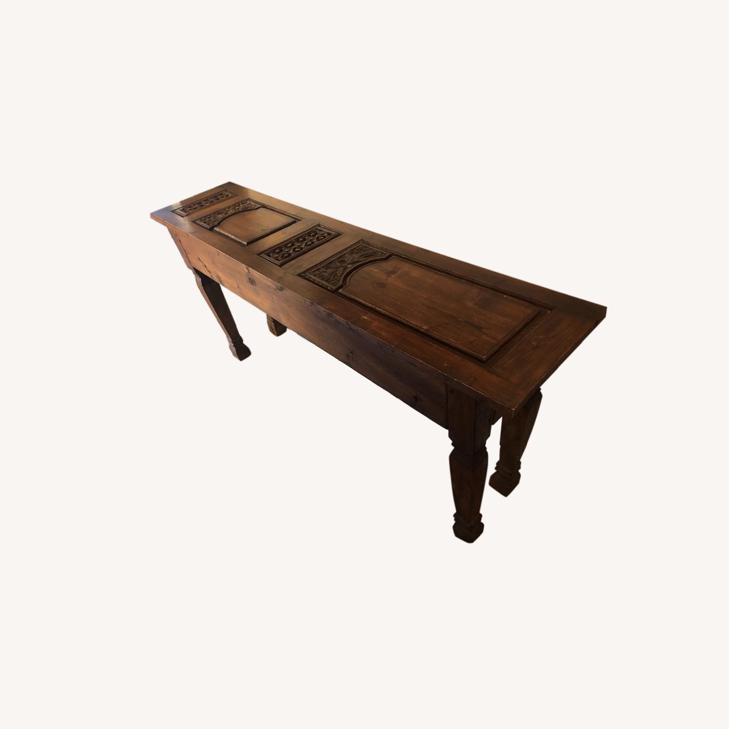 Teak Wood Side Table (Original Indonesian Door) - AptDeco