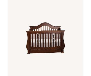 Mahogany Brown Wood Crib - AptDeco