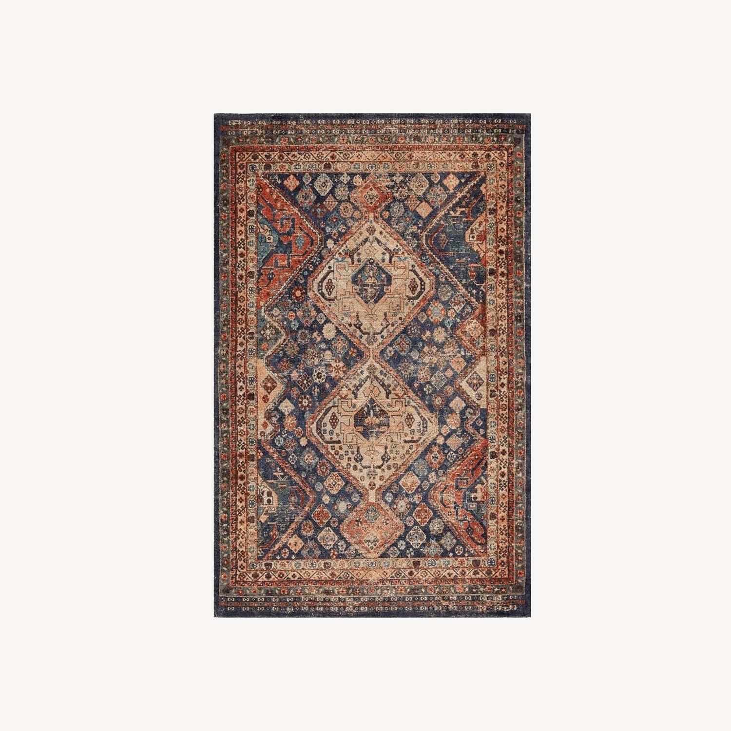 Pottery Barn Mahlia Blue Rug 5x8 - AptDeco
