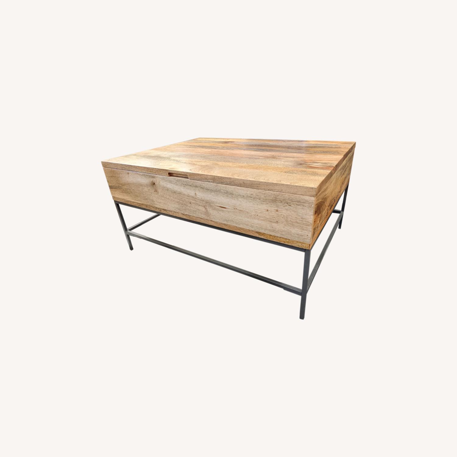 West Elm Pop-Up Coffee Table (Raw Mango wood) - AptDeco