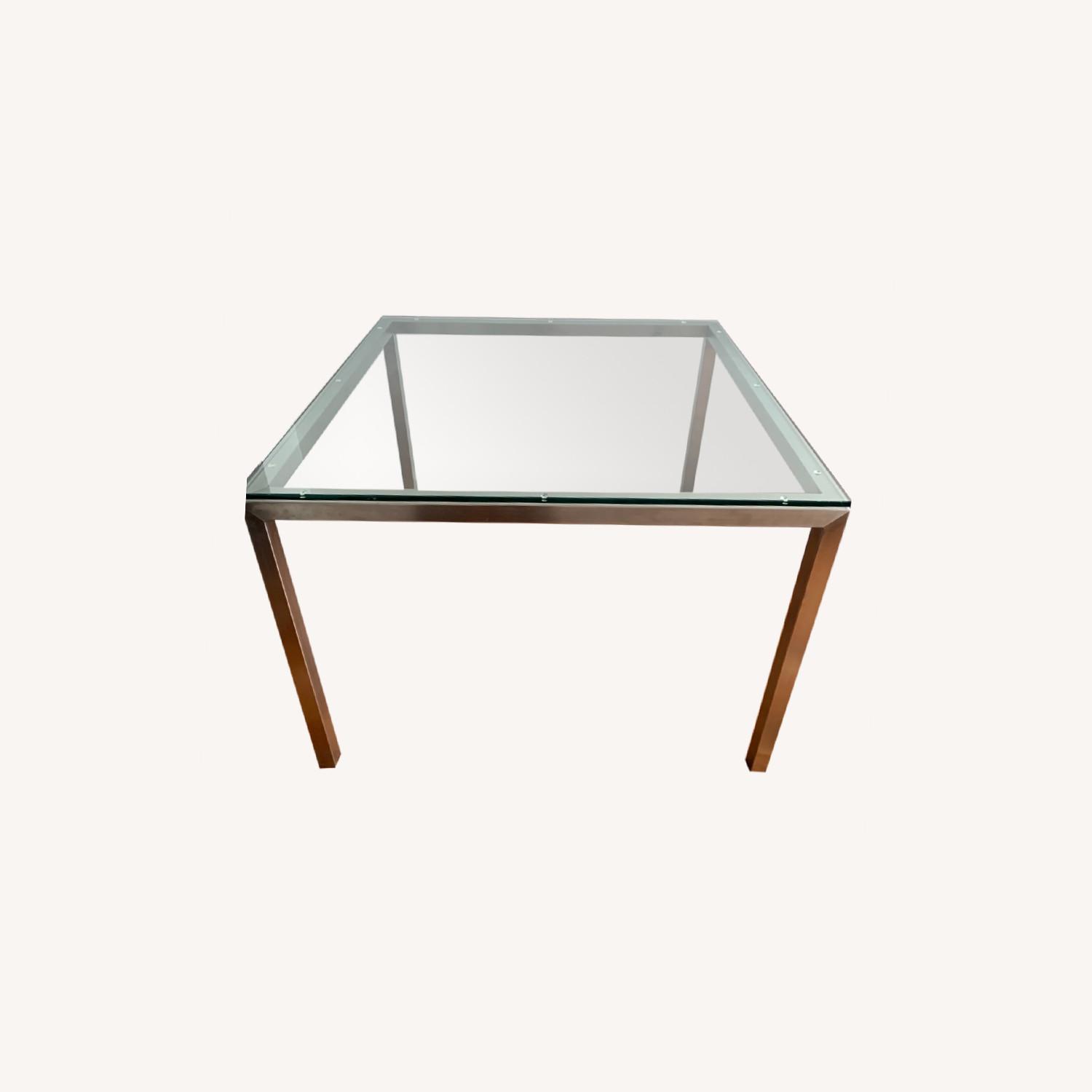 Crate & Barrel Square Glass Dining Table - AptDeco