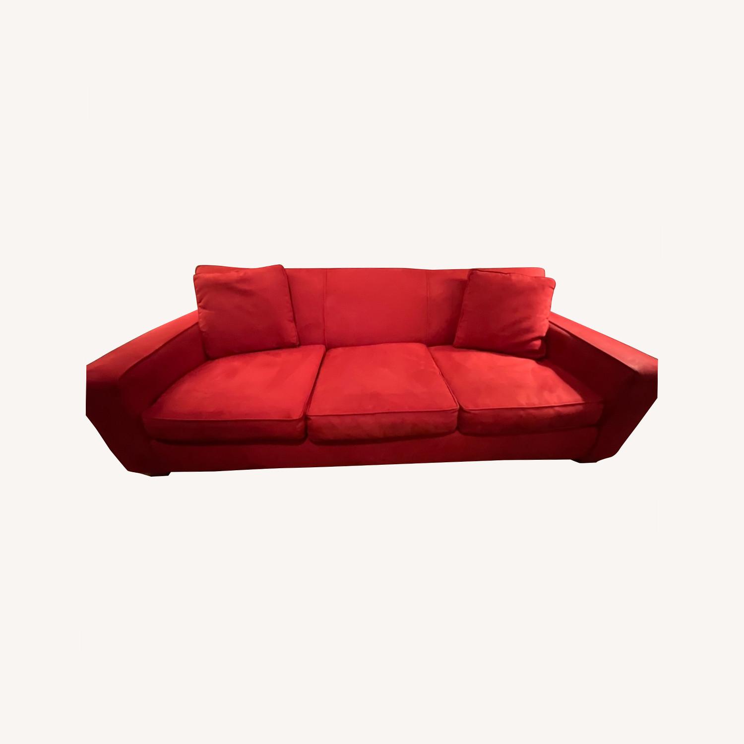 Crate & Barrel Cameron Couch in Tomato Red - AptDeco