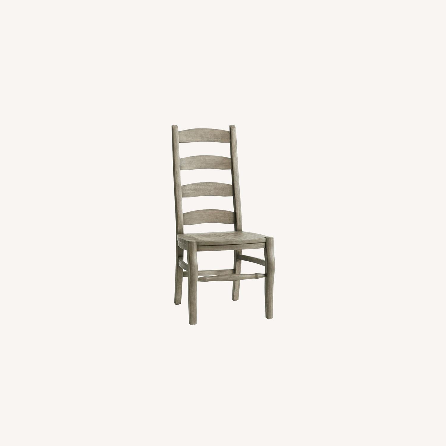 Pottery Barn Wynn Ladderback Side Chair Gray Wash AptDeco