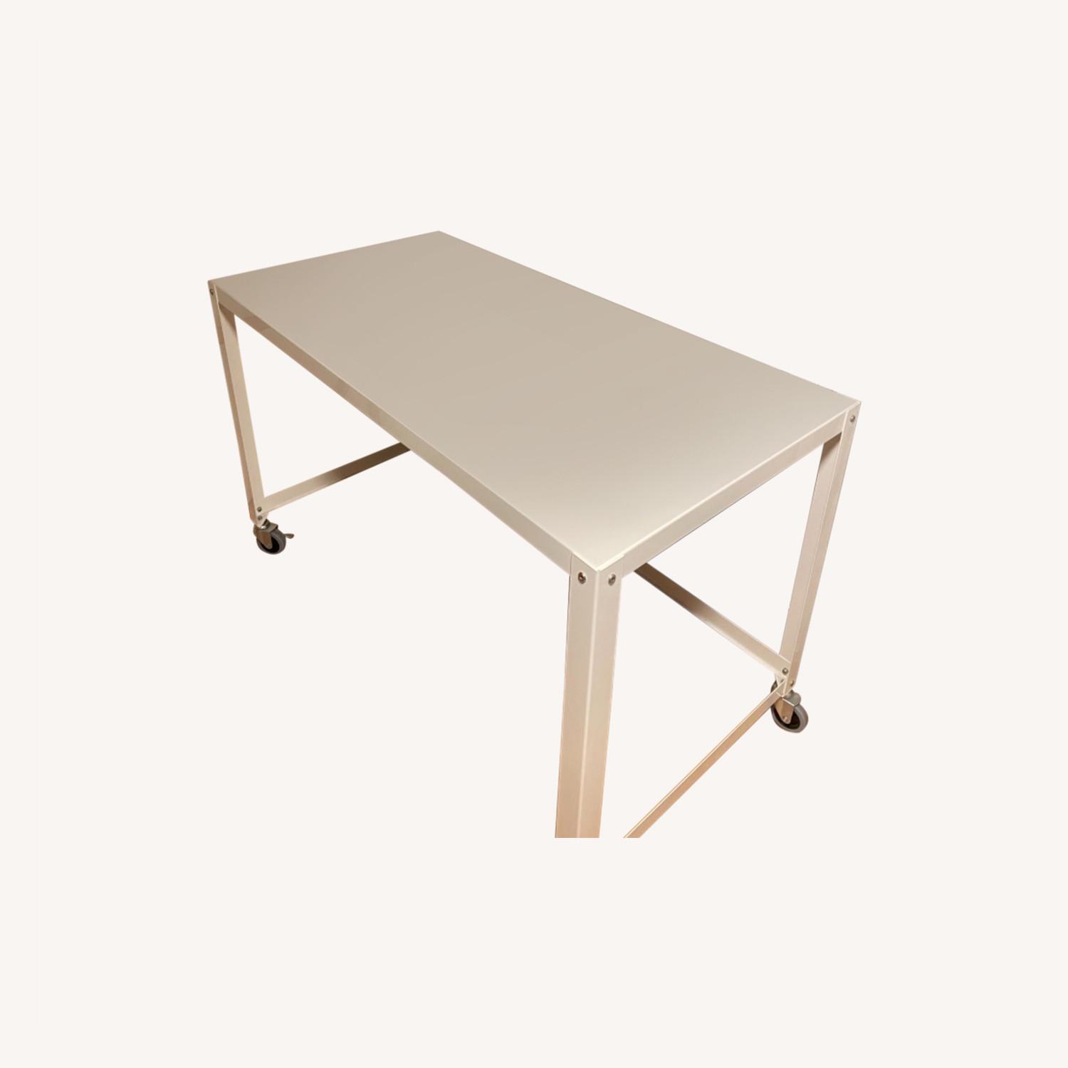 CB2 White Go-Cart Desk - AptDeco