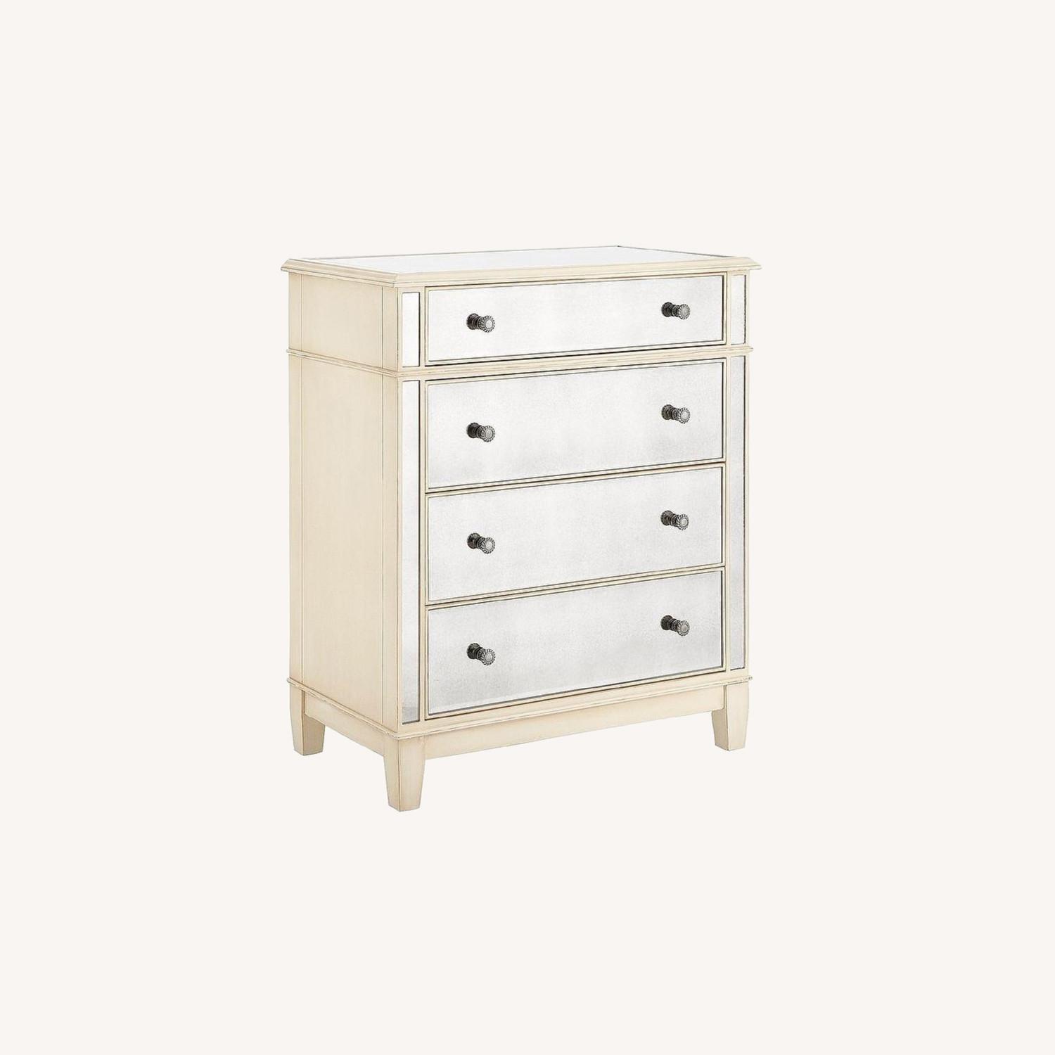 Pier 1 Hayworth Mirrored Antique White Chest - AptDeco