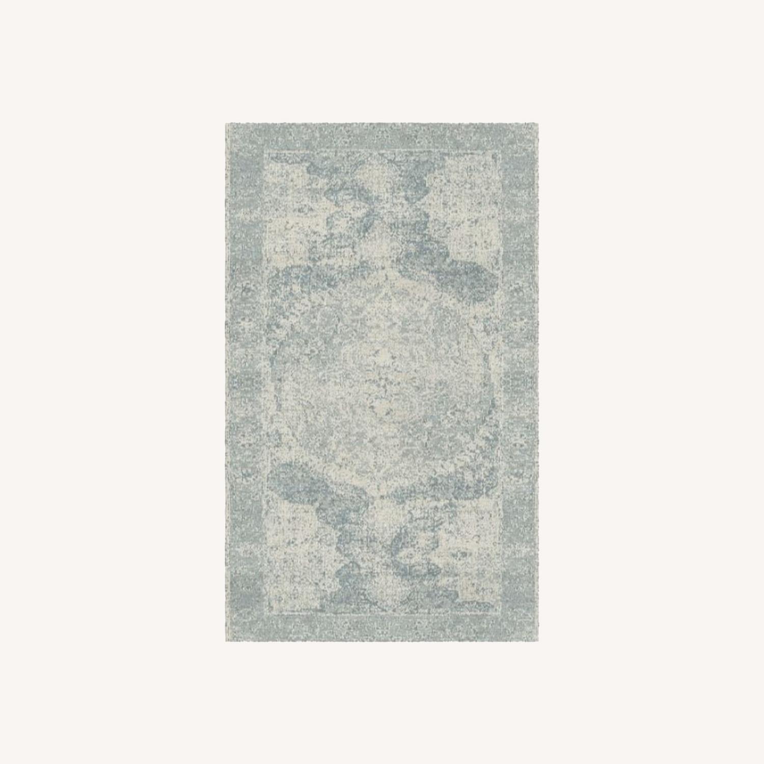 Pottery Barn Barret Printed Rug 3x5- Porcelain - AptDeco