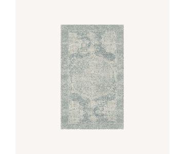 Pottery Barn Barret Printed Rug 3x5- Porcelain - AptDeco