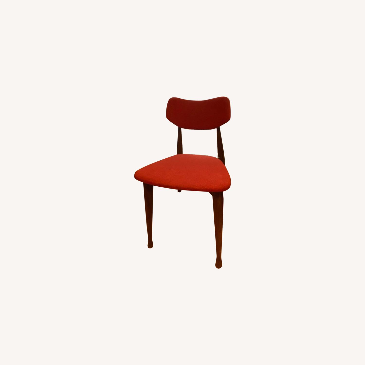 Red Tweed Mid Century Dining Chairs - AptDeco