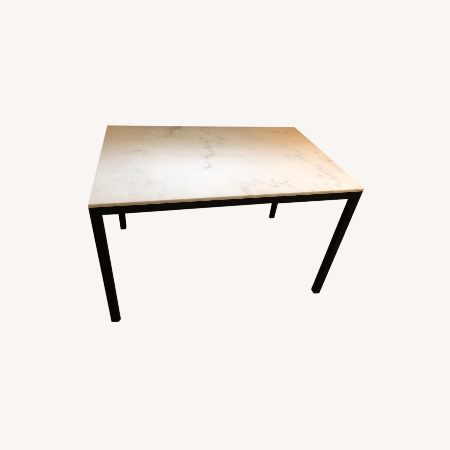Taylor Custom Made Marble Top Table with Metal Legs - AptDeco