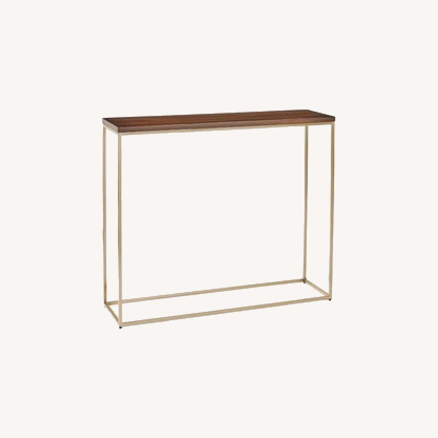 West Elm Streamline Console Walnut Brass - AptDeco