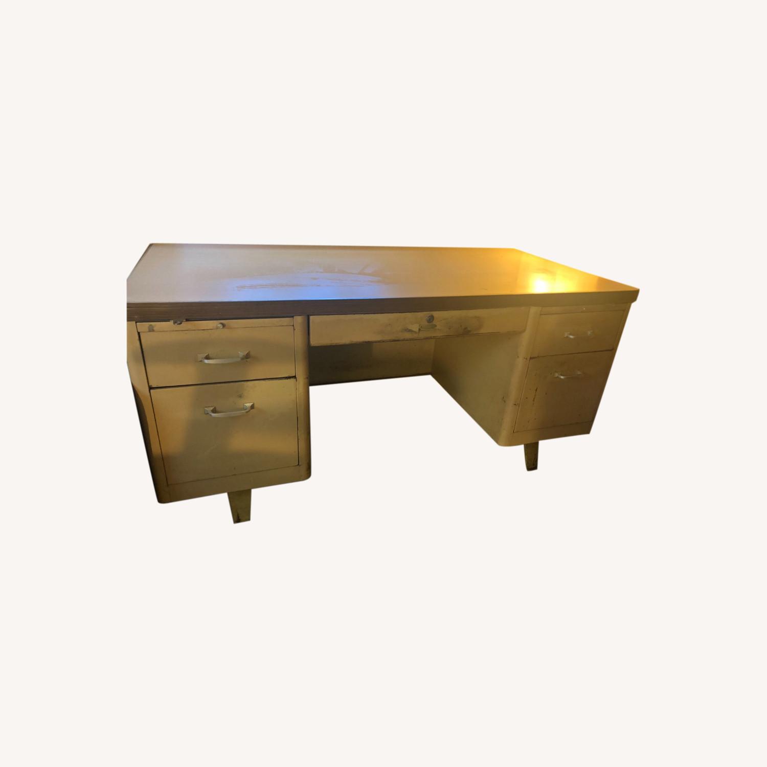 Vintage Cole Steel Mid Century Tanker Desk - AptDeco