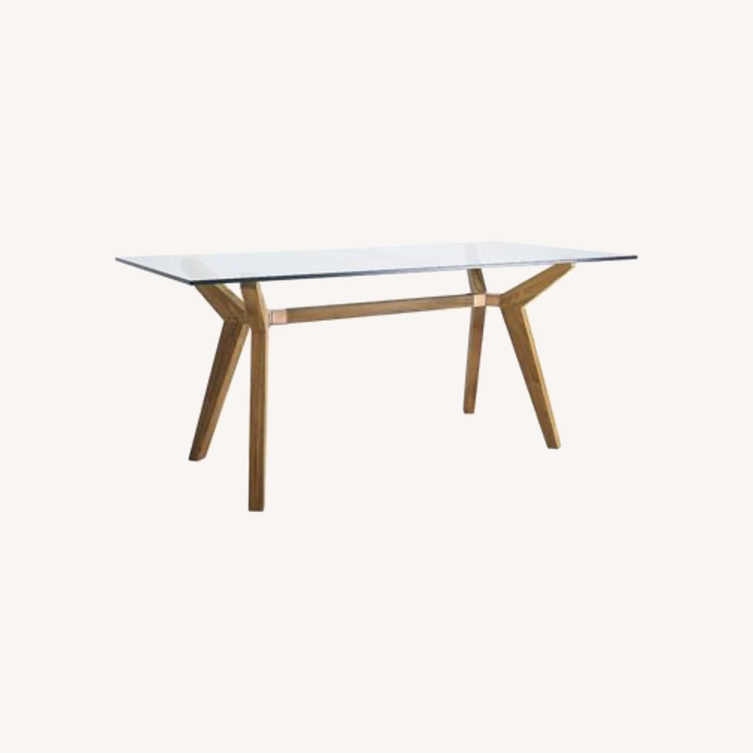 Crate and Barrel Strut Teak Desk - AptDeco