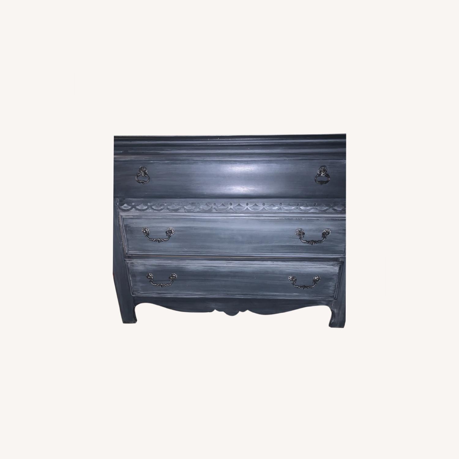 Blue Gray Stained Dresser - AptDeco