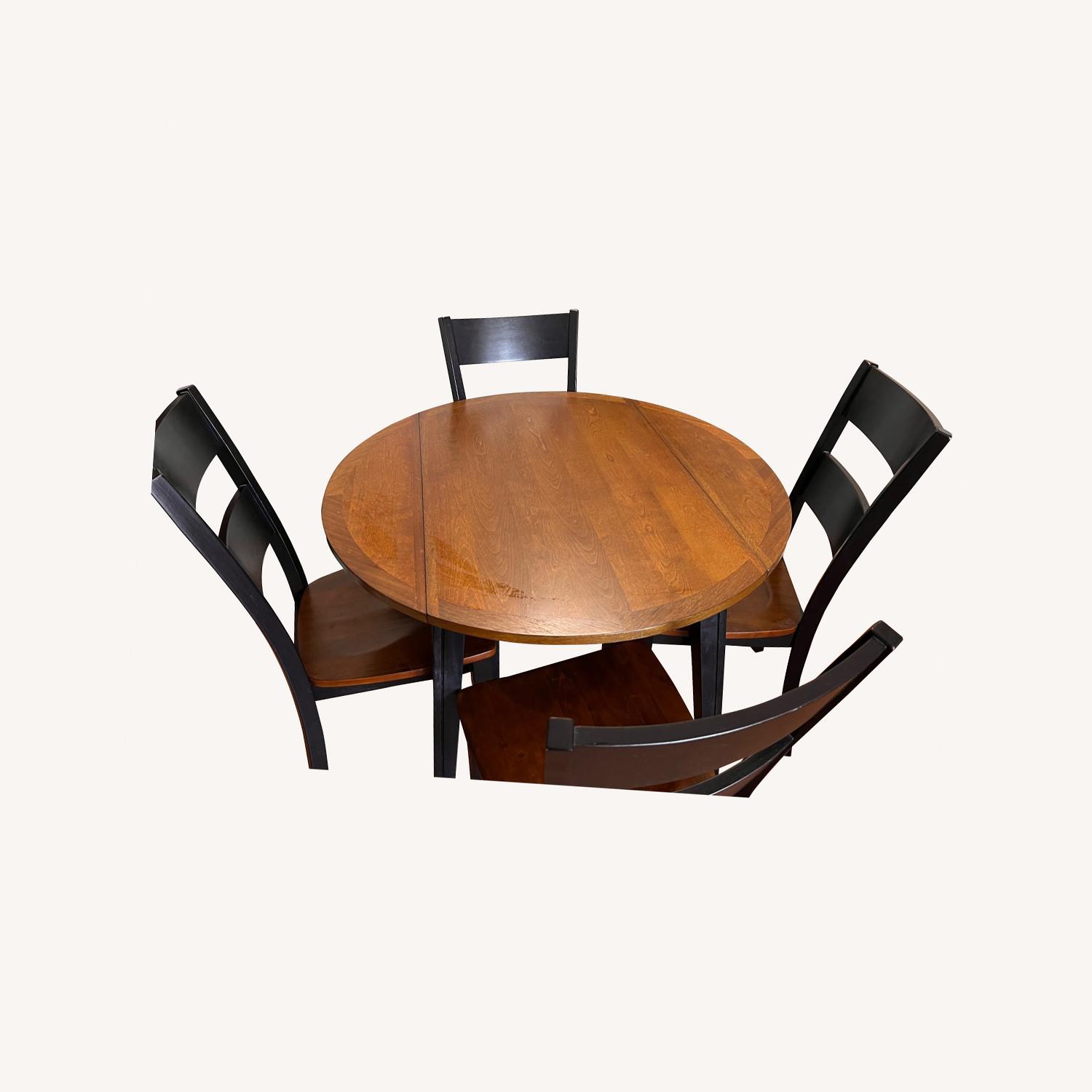 Blake Cherry & Black 5 Piece Drop Leaf Set - AptDeco