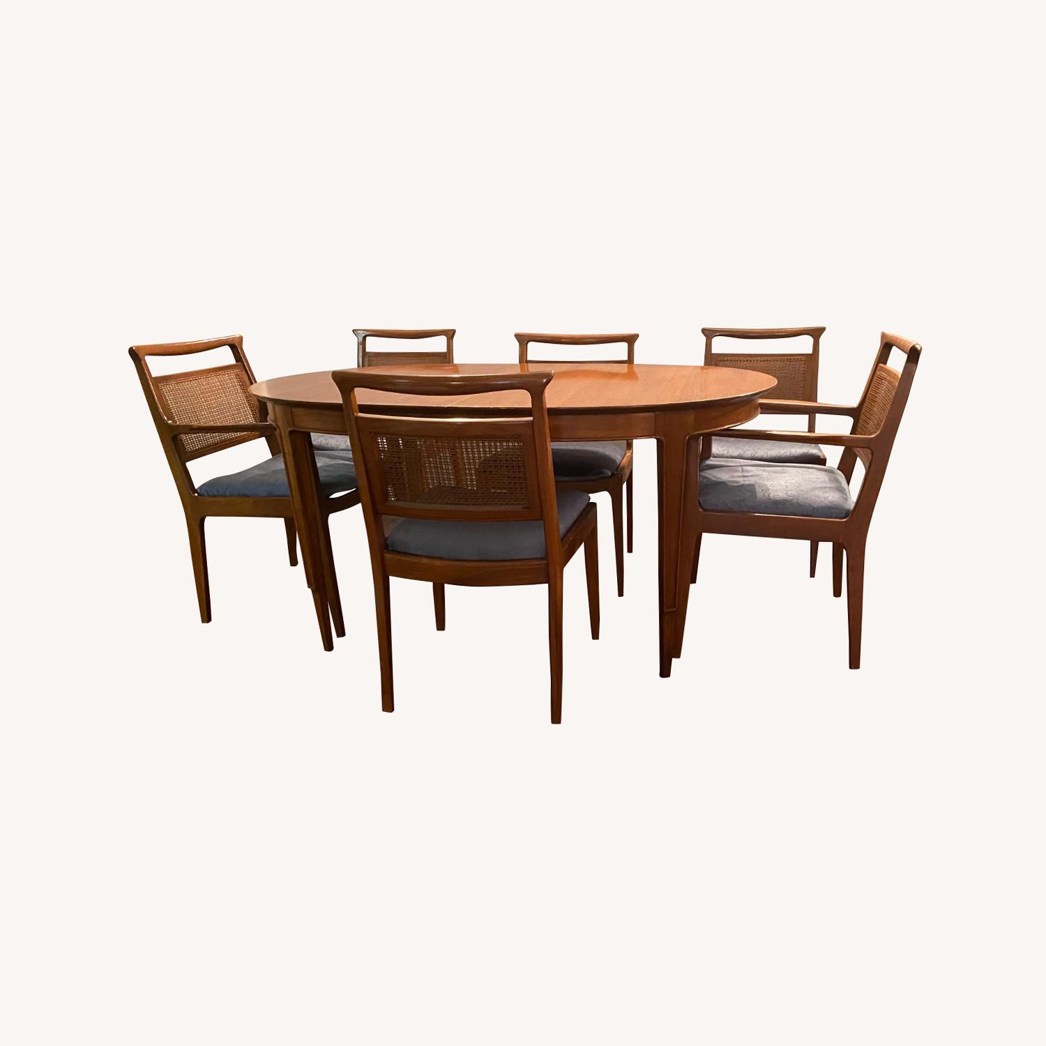 John Stuart Mid-Century Walnut Dining Set - AptDeco