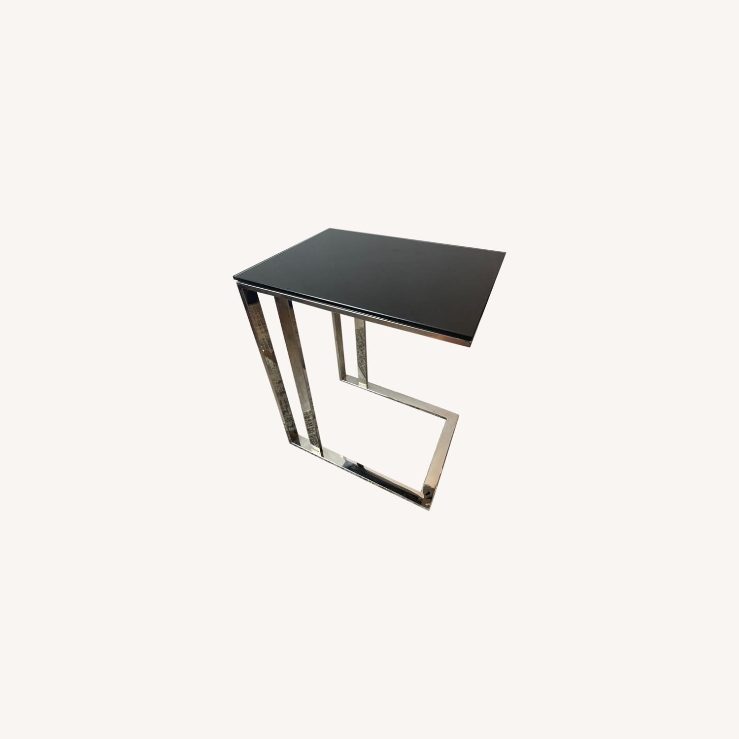 Modani Khloe Side Table Black Glass - AptDeco